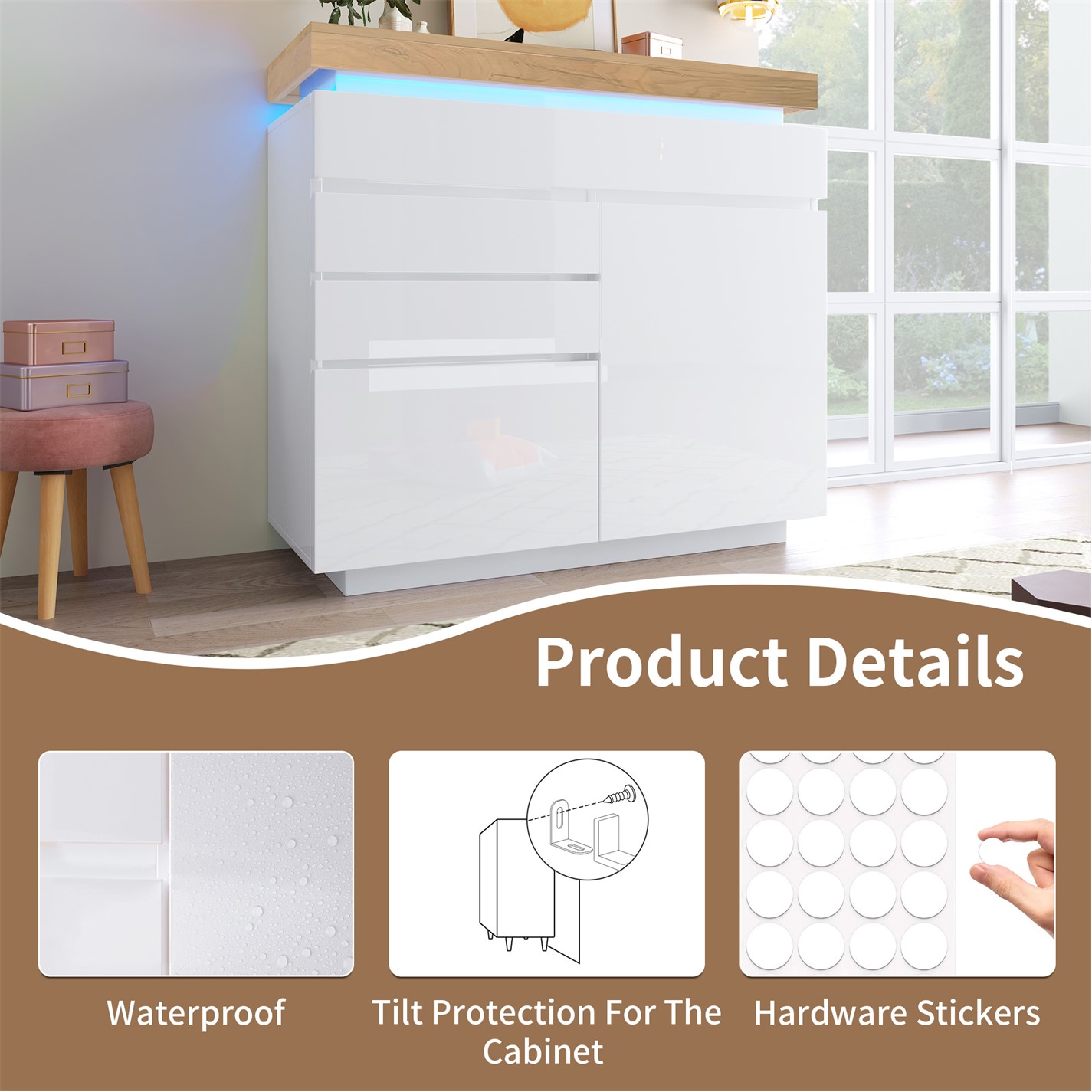 Urban Meuble | Modern White Console Table with Ample Storage | White ...