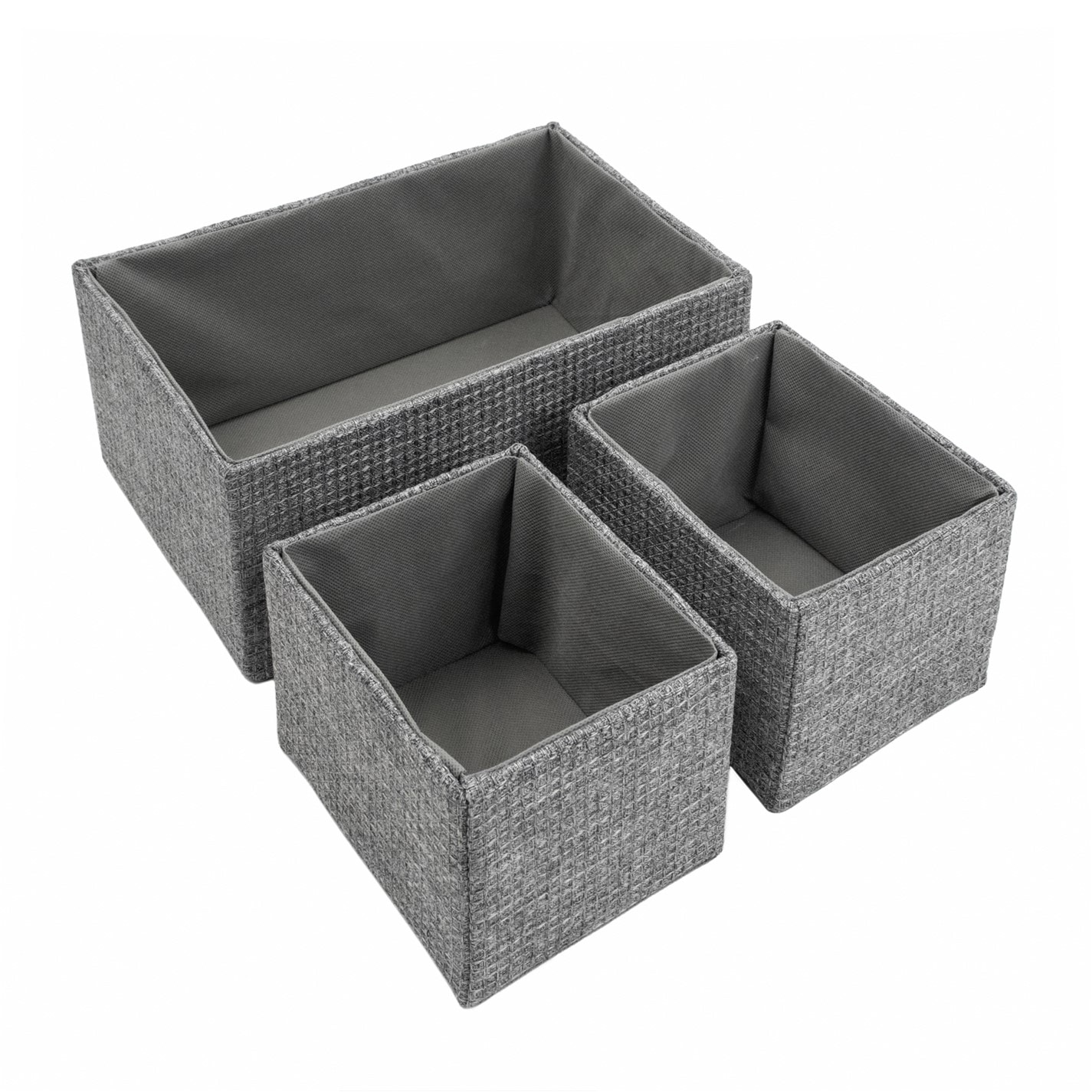 JVL | Chroma Set of 3 Rectangular Storage Baskets | Grey | SportsDirect.com