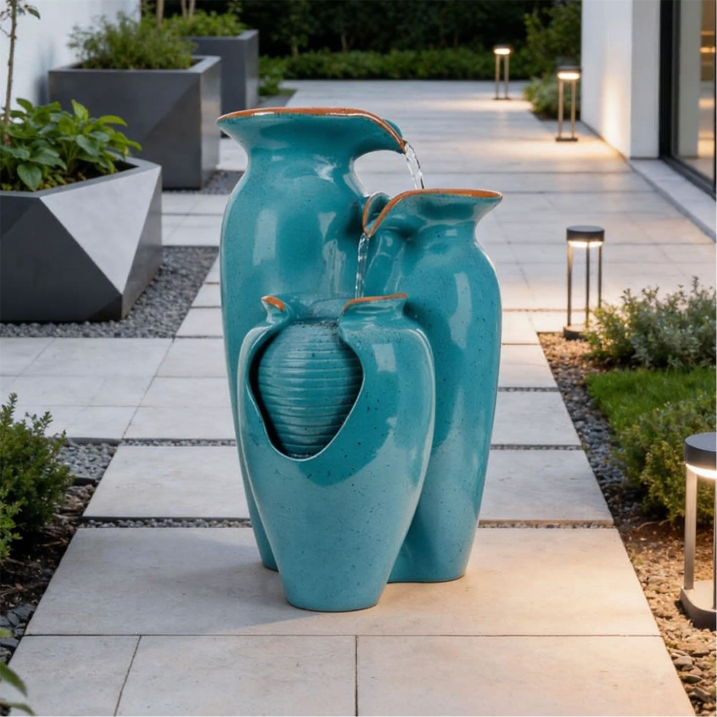 Streetwize | Solar Water Feature - Azure Grecian Pots | Azure ...