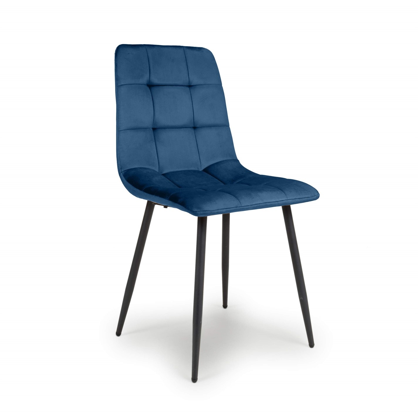 Shankar | Set of 4 Madison Brushed Velvet Blue Dining Chairs | Blue ...