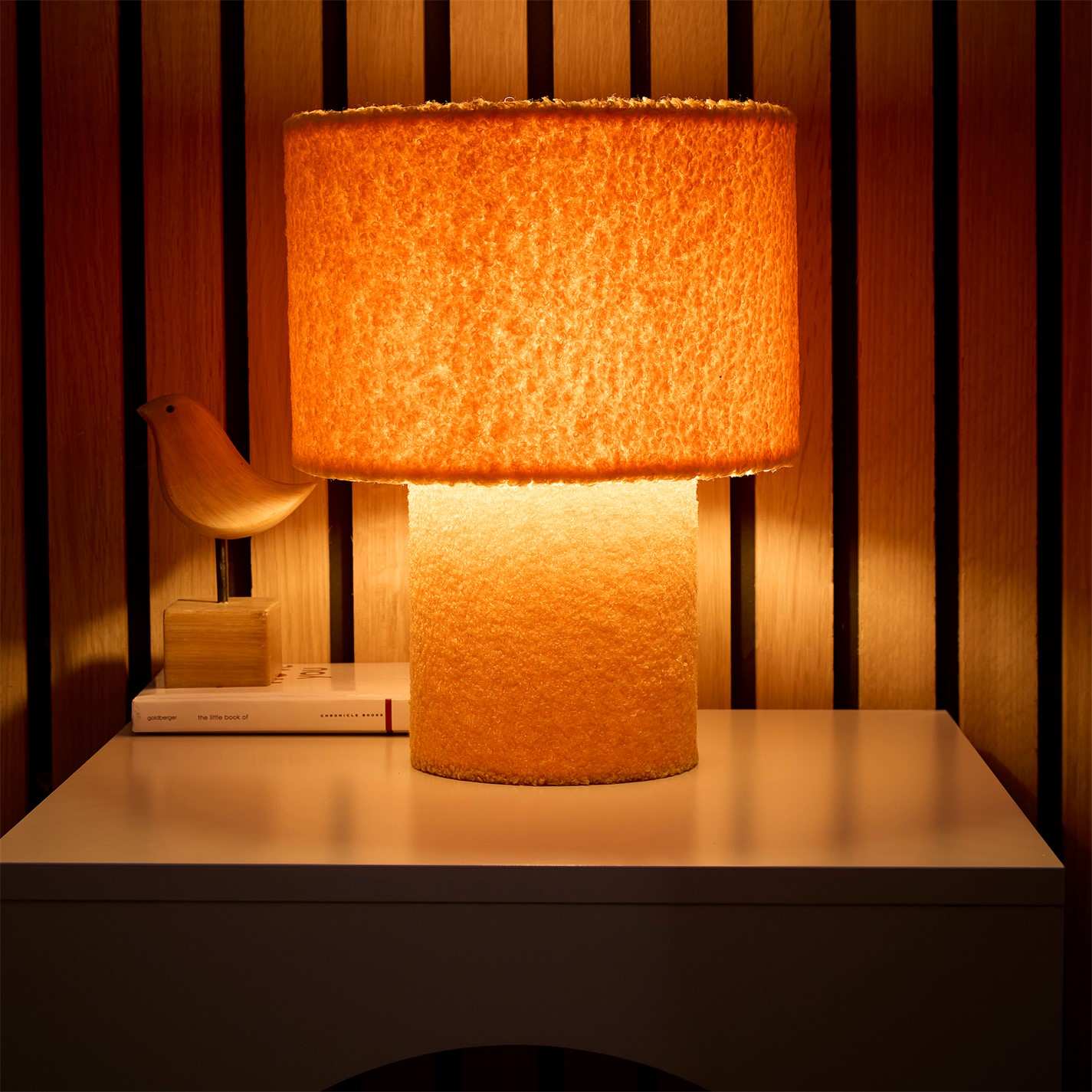 K Living | Osaka Yellow Teddy Velvet Table Lamp | Yellow | SportsDirect.com