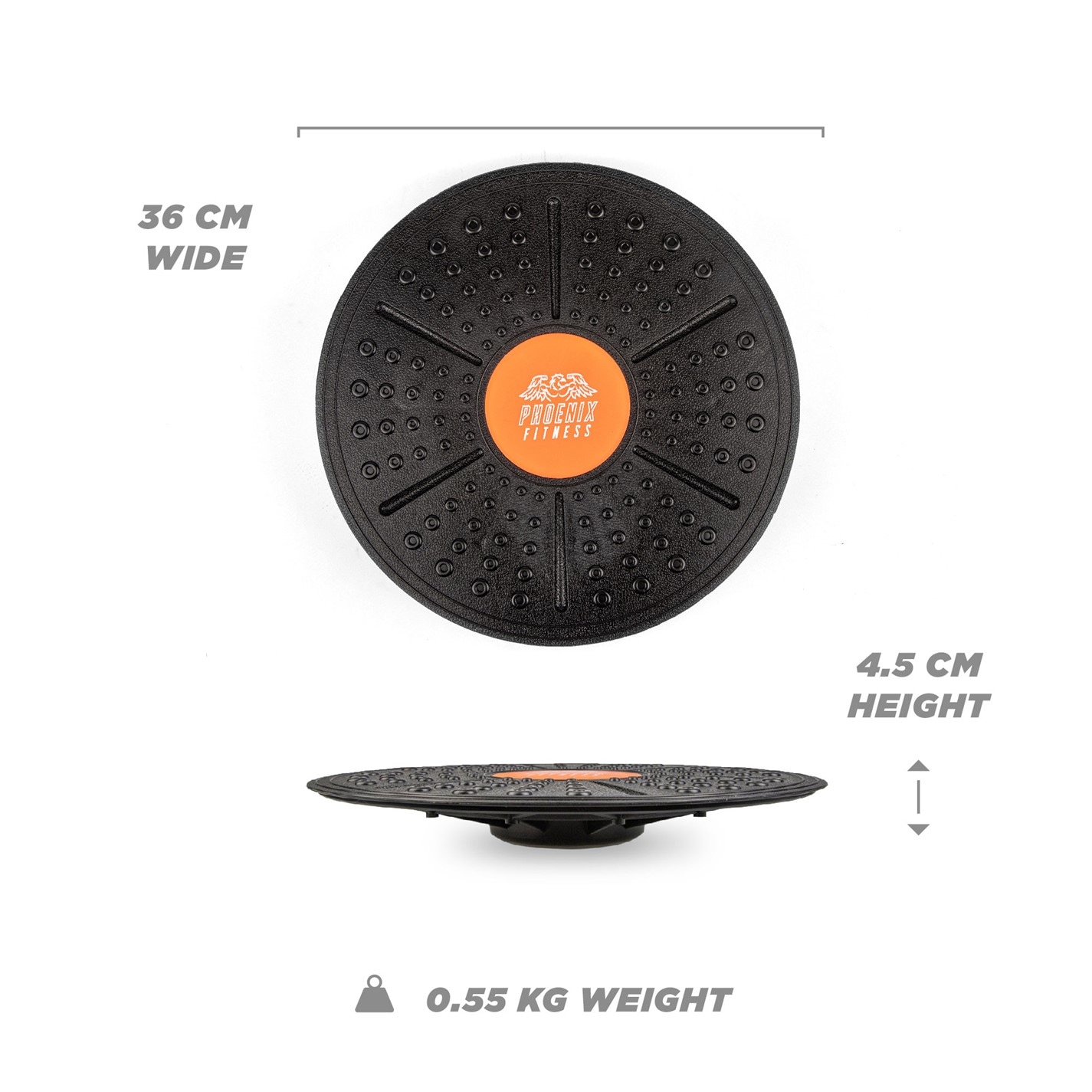 Phoenix Fitness | 36cm Body Balance Board | Black | SportsDirect.com