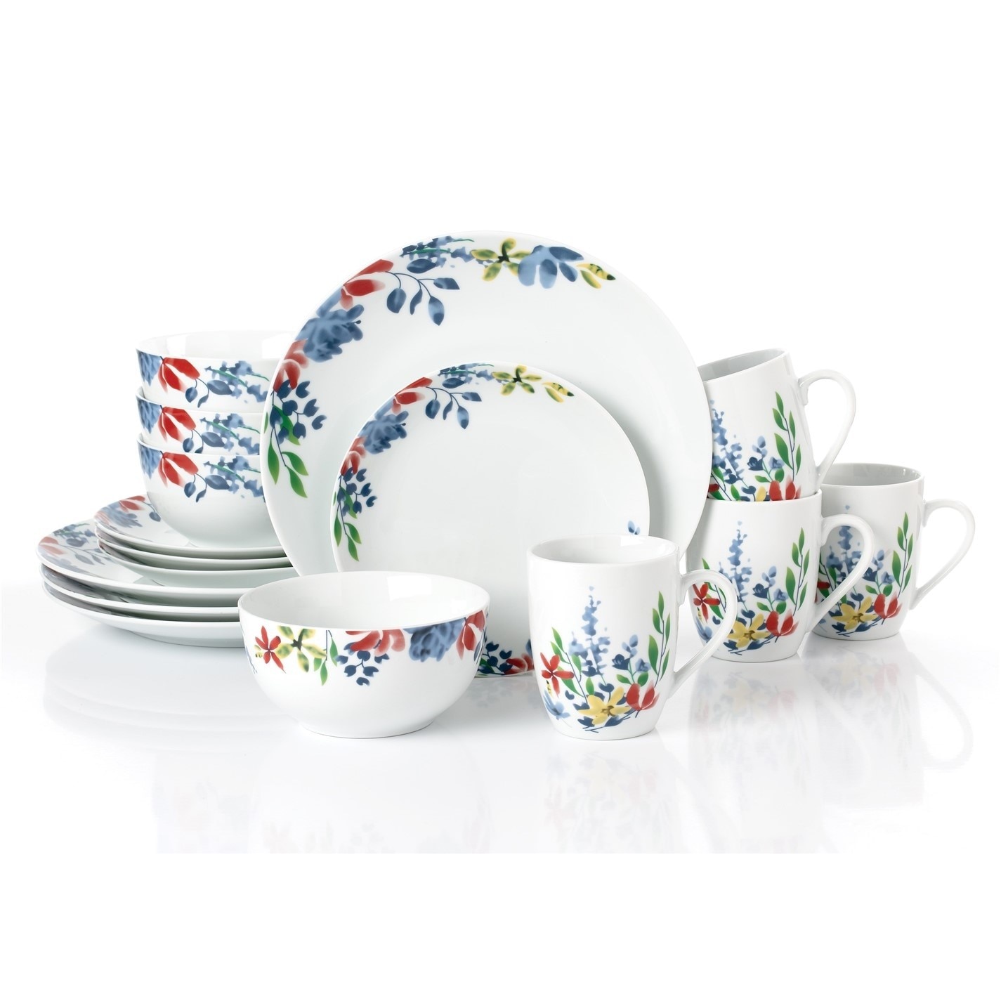Waterside | 16pc Watercolour Floral Dinner Set | Elegant Watercolour ...