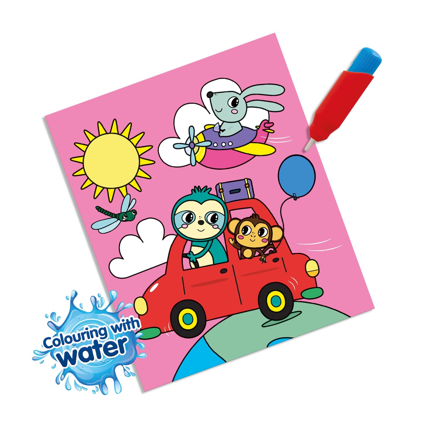 SES Creative | Colouring with water book with water brush - Trave ...
