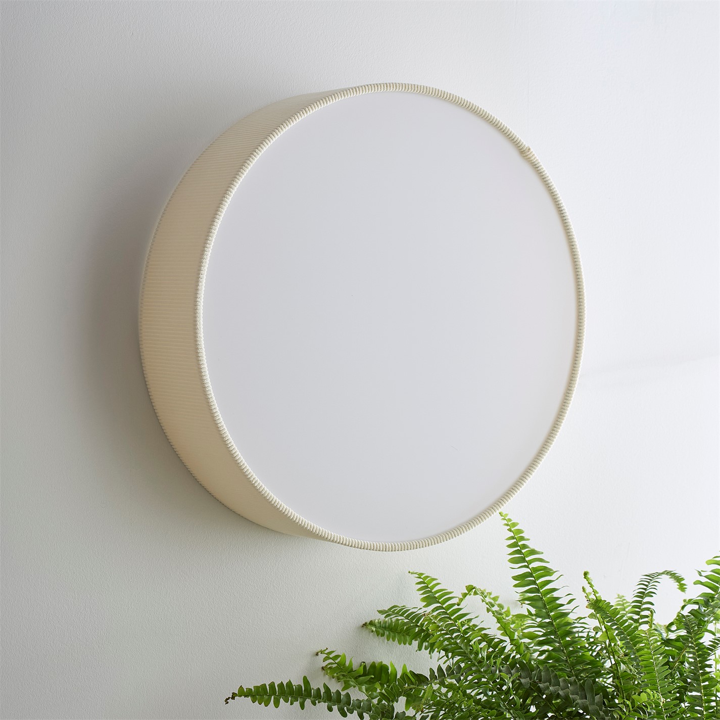 K Living | Crete 38cm 2 Light Cream Velvet Drum Shade | Cream ...