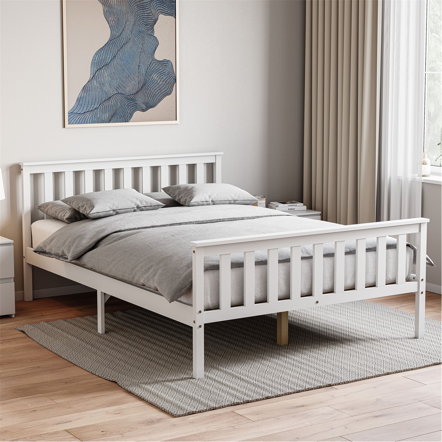 Lassic | Vida Designs Milan Double Wooden Bed, High Foot | Beds ...