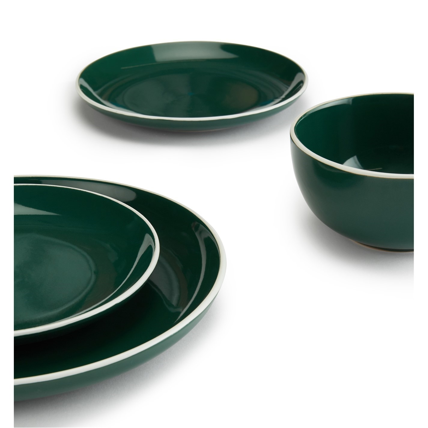 Waterside | 12PC Emerald Dinner Set | Green | SportsDirect.com