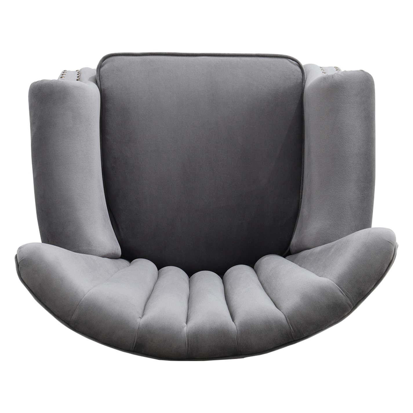 Kabinet UK | Vintage Velvet Wing Back Armchair with Studs | Grey ...