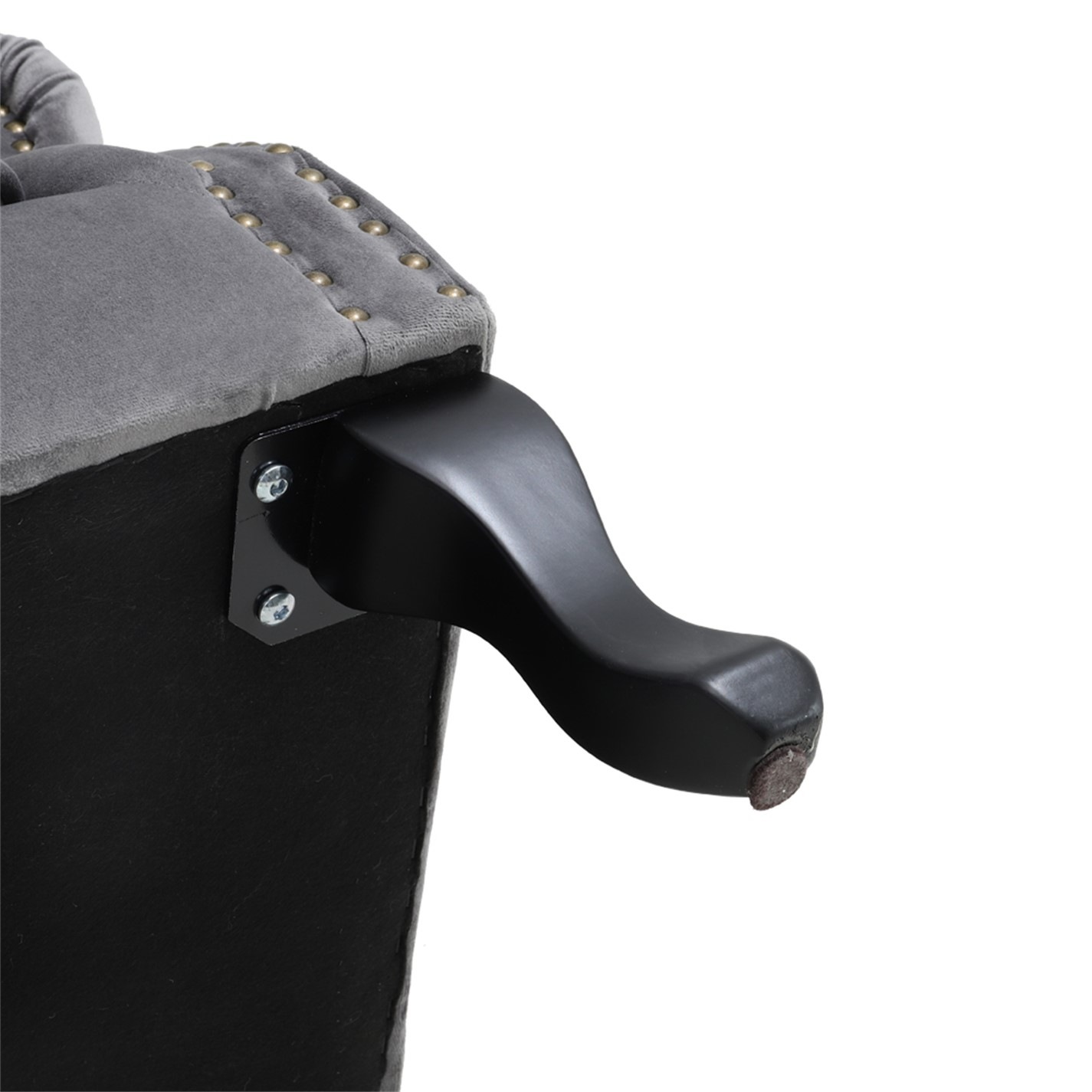 Kabinet UK | Vintage Velvet Wing Back Armchair with Studs | Grey ...
