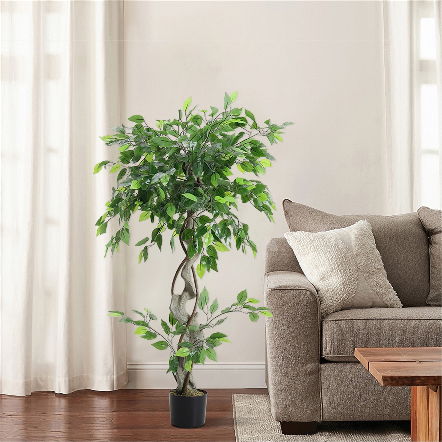 LIFE IDEAS | 120cm Faux Banyan Tree for Indoor Outdoor Decor | Green ...