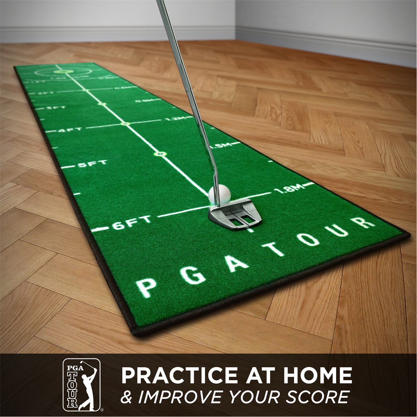 PGA Tour | Deluxe Putting Mat | Green | SportsDirect.com
