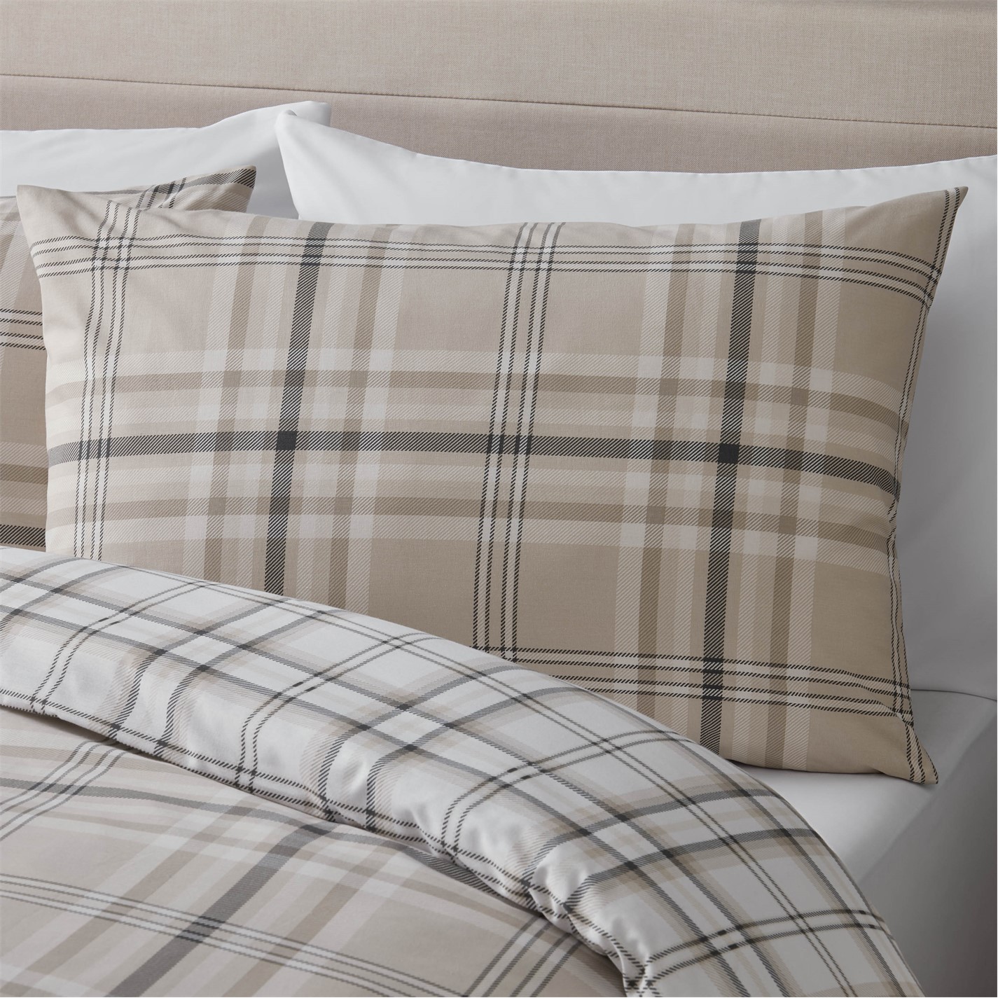 Catherine Lansfield | Kelso Check Reversible Duvet Cover Set | Duvet ...