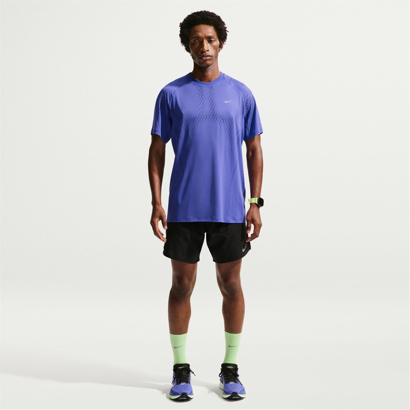 Nike | Men's Short Sleeve Performance Running Top | Lapis/Royal ...