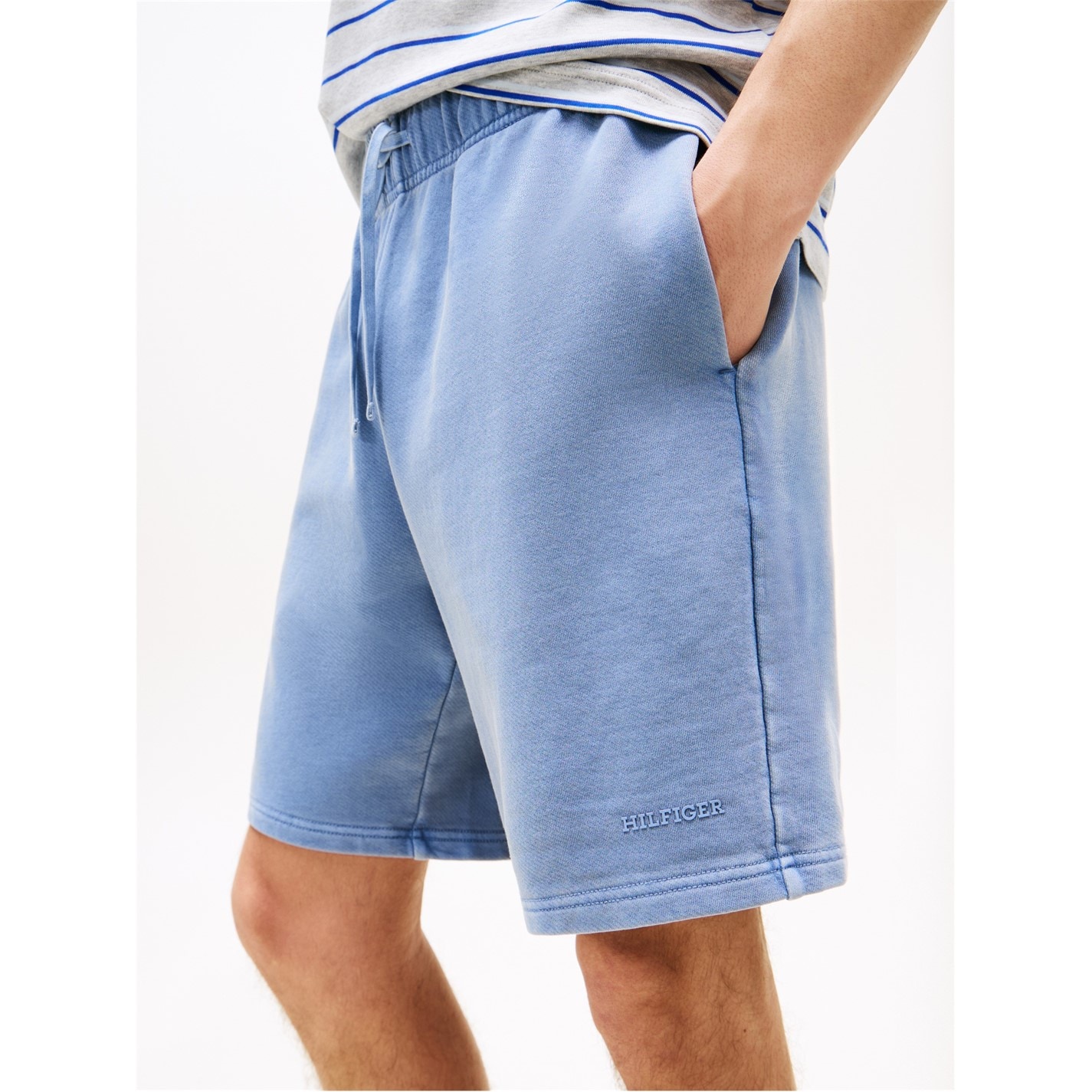 Tommy Hilfiger | Men's Fleece Relaxed Fit Jogger Shorts | Brisk Blue ...
