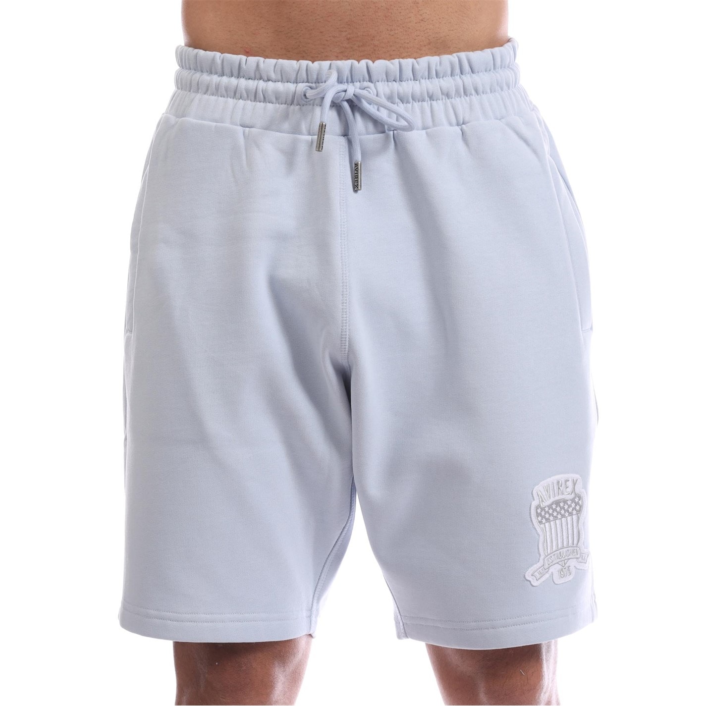 Avirex | Men's Sunny Fleece Jogger Shorts | Sky Blue | SportsDirect.com