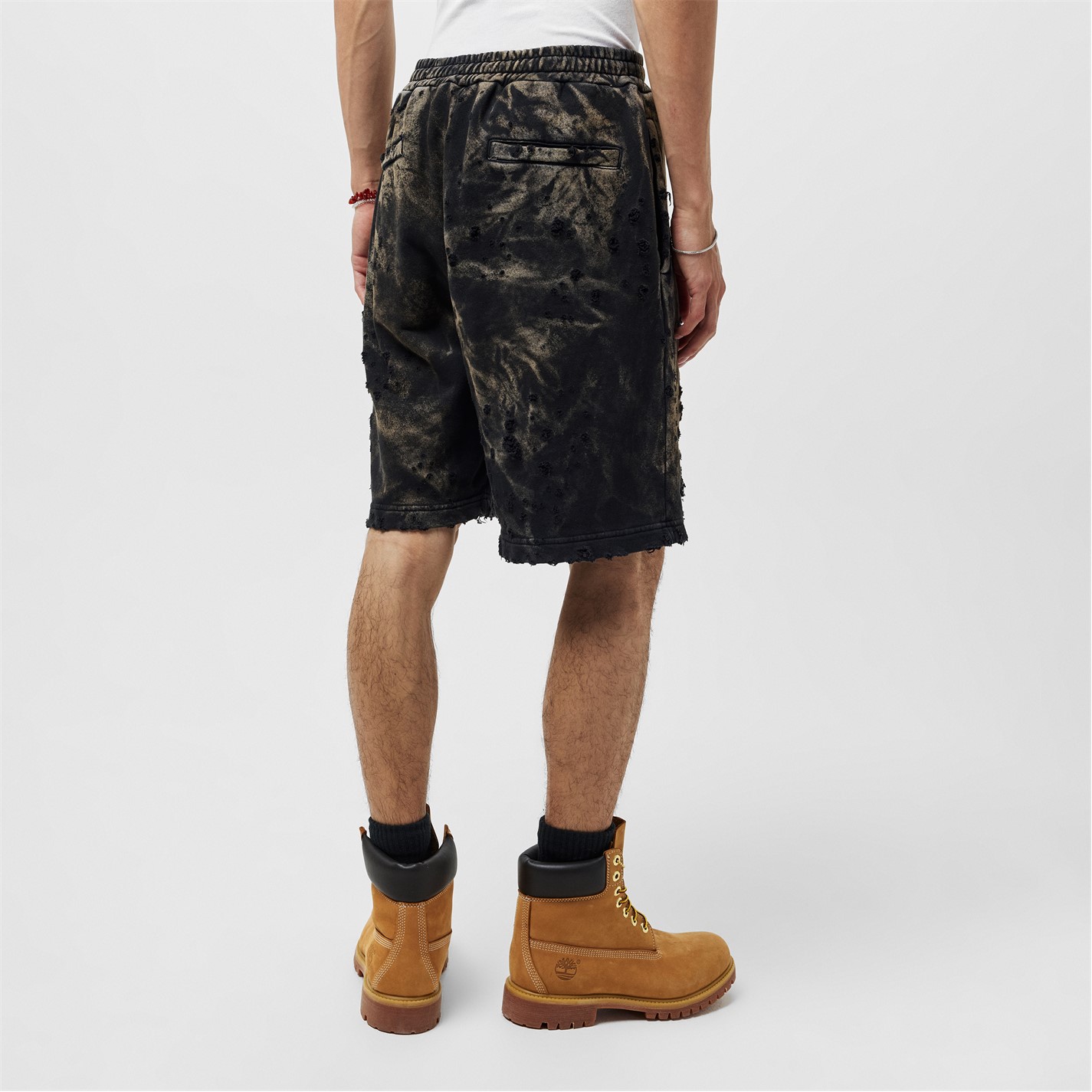 Diesel | Extreme Distressed Acid Wash Shorts | Fleece Shorts ...