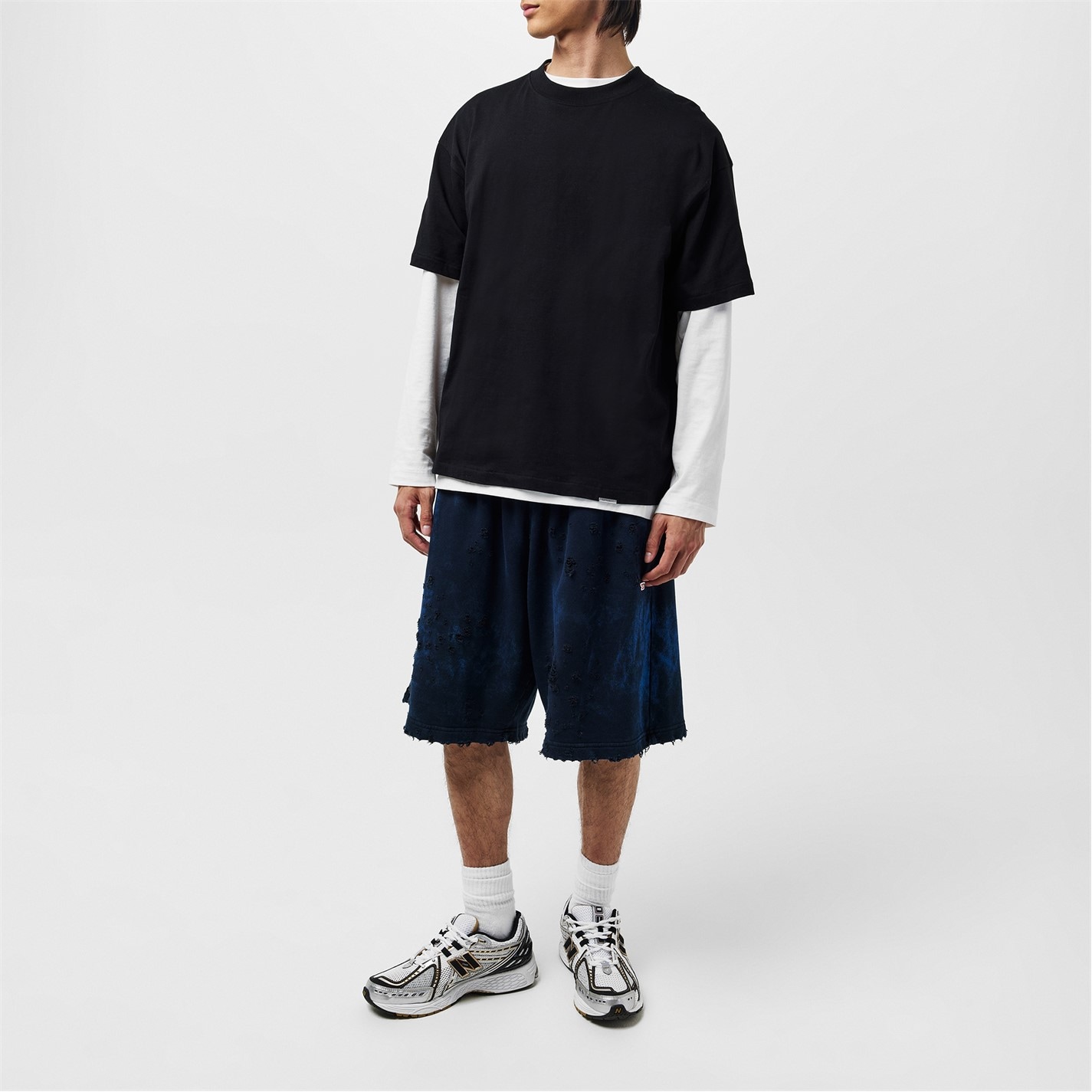 Diesel | Extreme Distressed Acid Wash Shorts | Fleece Shorts ...