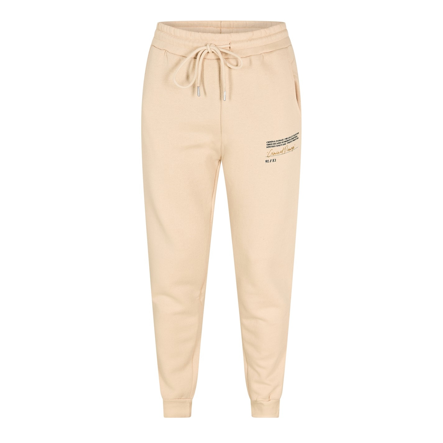 Criminal Damage | Men's Legacy Jogger Closed Hem Fleece Joggers | Sand ...