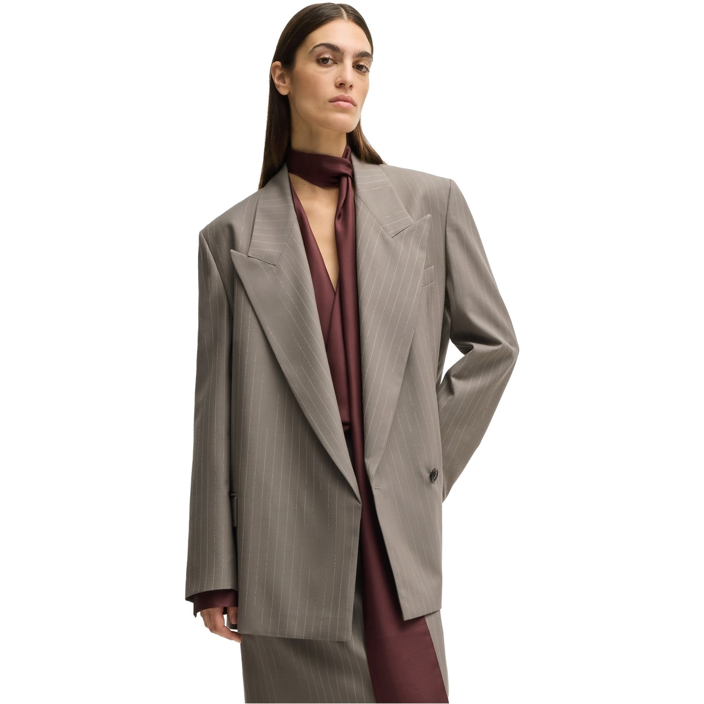Boss | Women's Jafranci1 Structured Formal Jacket | Open Grey ...