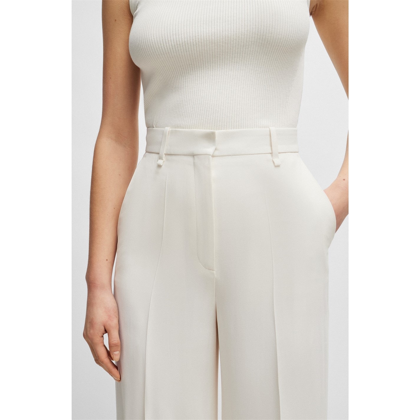 Boss | Women's Tikela Straight Leg Trousers, Straight Leg Design ...