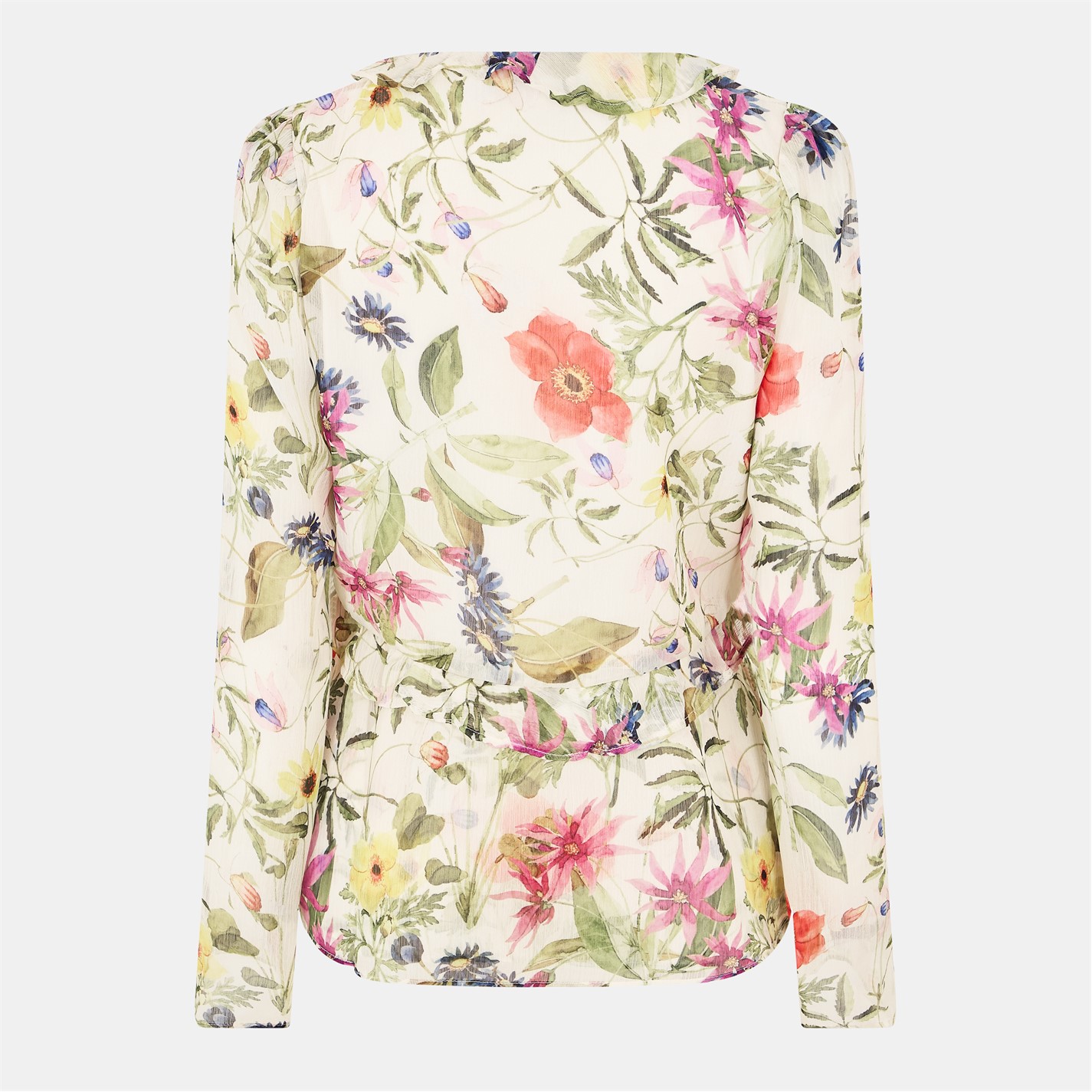 French Connection | Women's FC Monica Long-Sleeve Blouse | White Multi ...