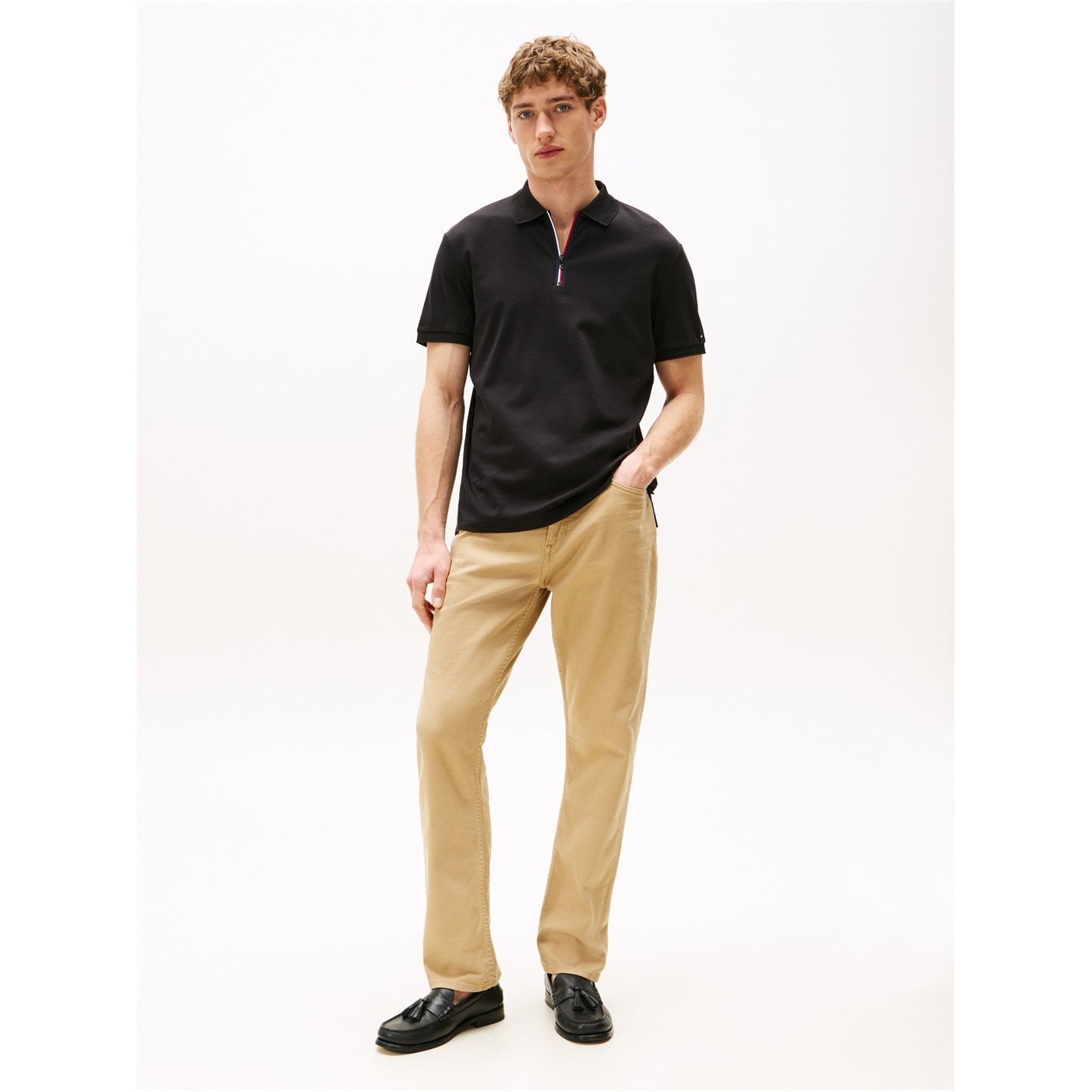 Tommy Hilfiger | Signature Zip Placket Polo Shirt | Short Sleeve Polos ...