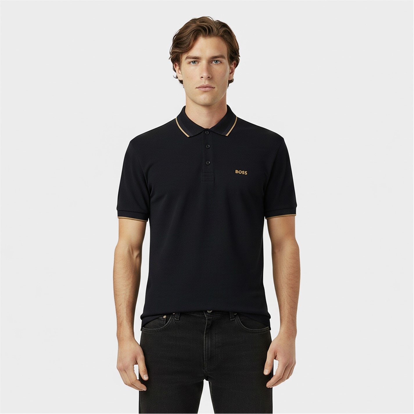 Boss | Mens BOSS GREEN Paddy Polo Shirt with Contrast Tipping | Short ...
