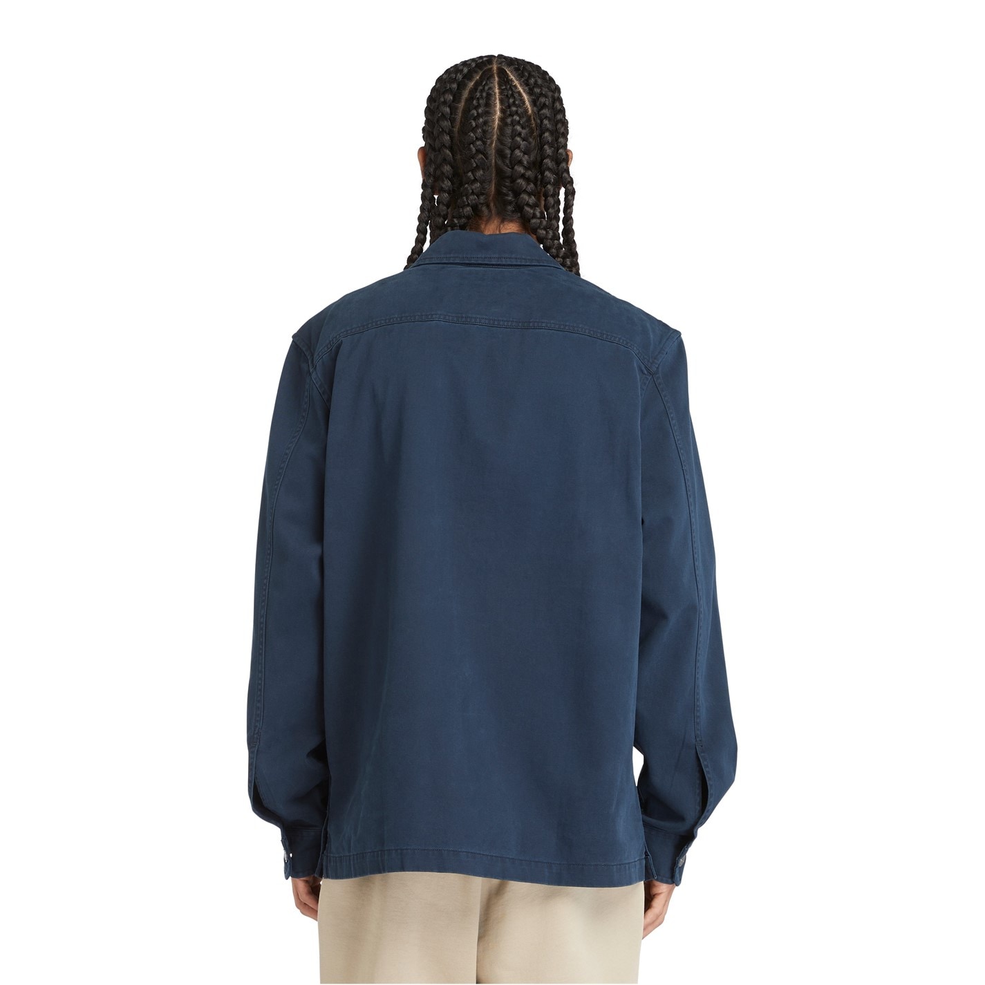 Timberland | Men's Washed Look Cotton Long Sleeve Overshirt | Sapphire ...