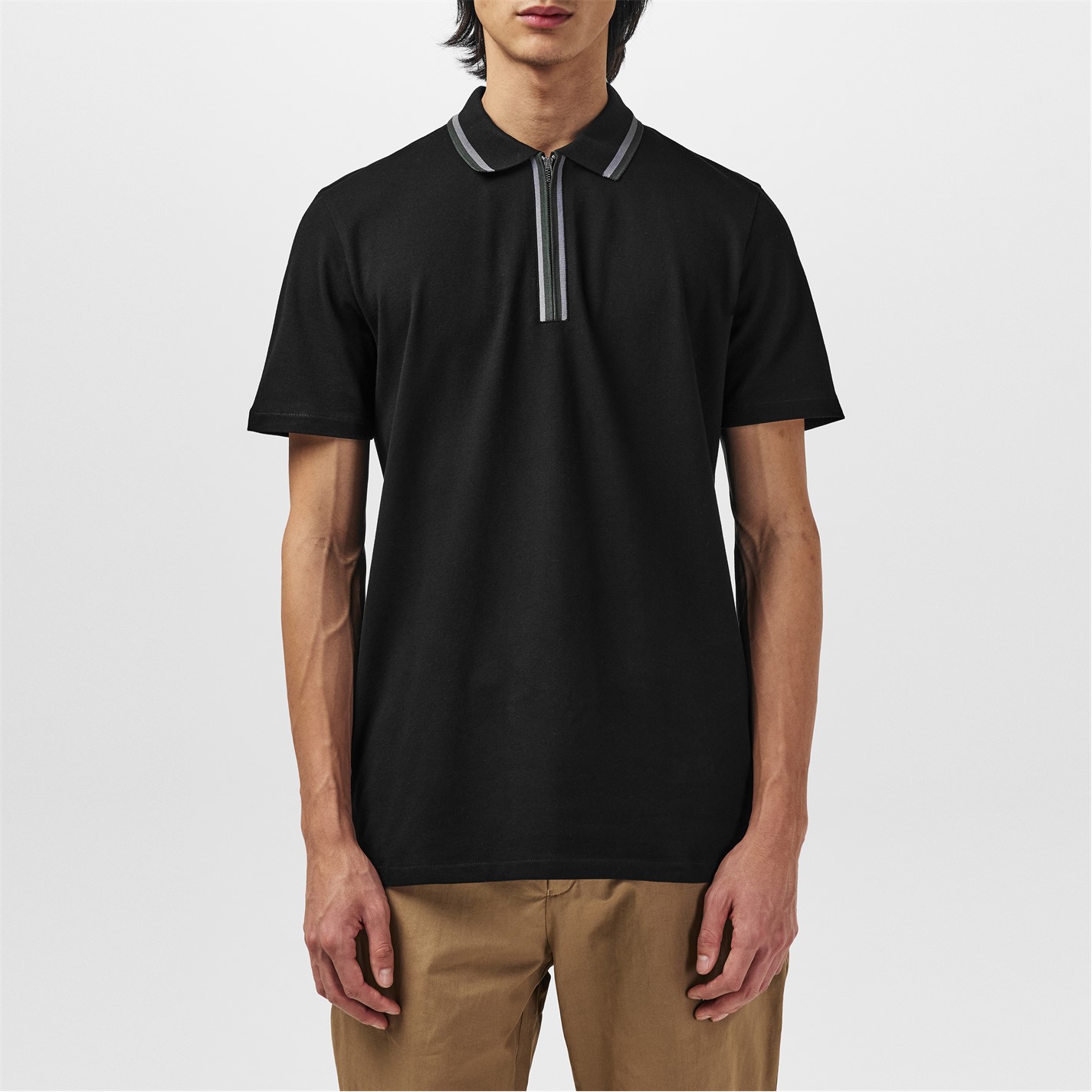 PS Paul Smith | Men's Quarter Zip Short Sleeve Polo Shirt | Short ...