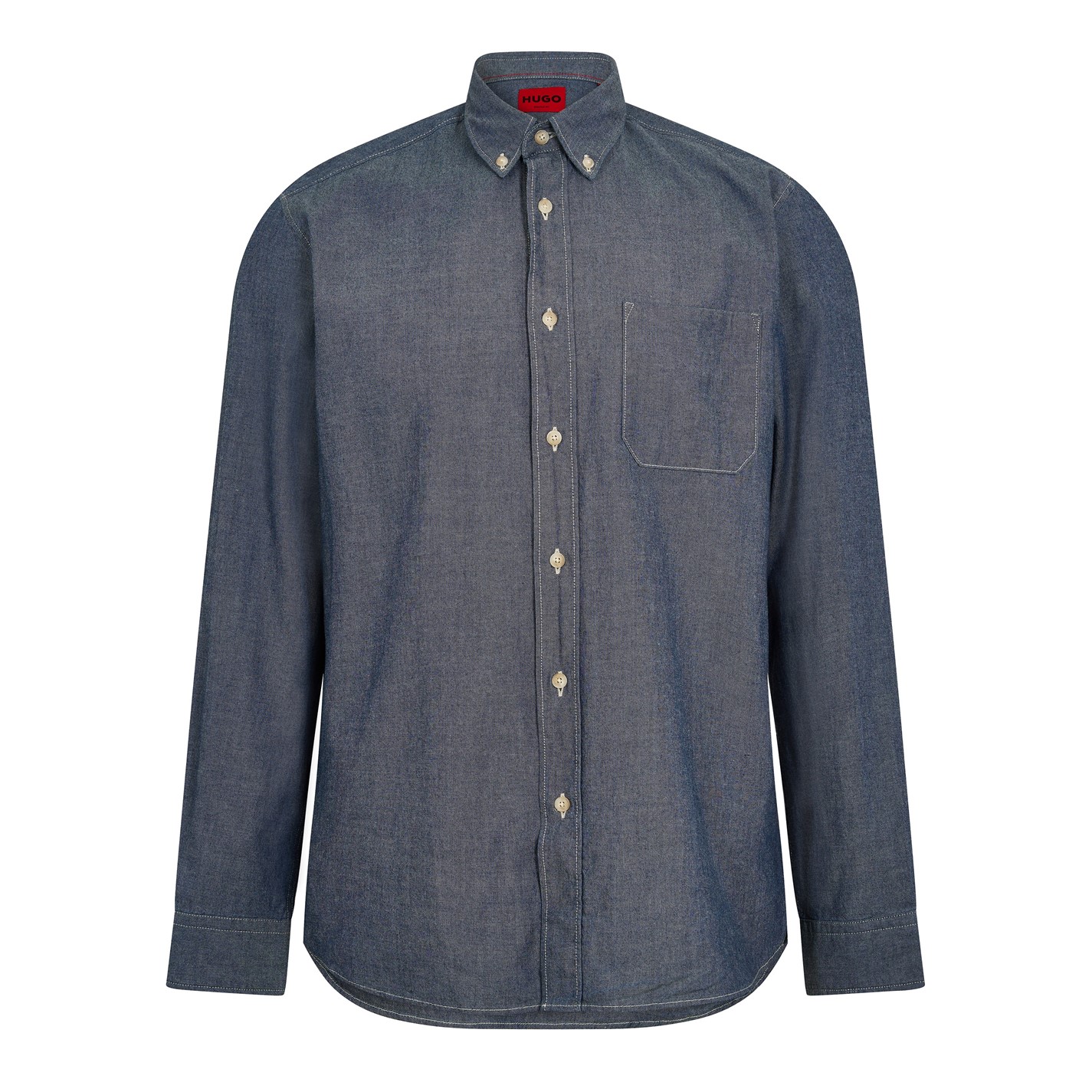 Hugo | Men's Ermann 10 Long Sleeve Oxford Shirt | Pastel Blue ...