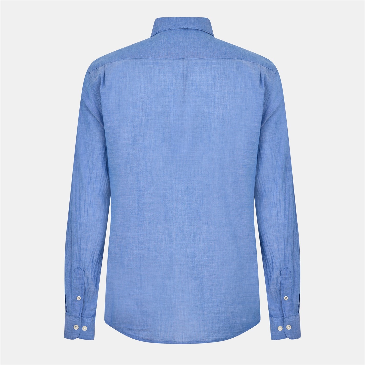 Peter Werth | Men's James Long Sleeve Plain Shirt | Indigo ...