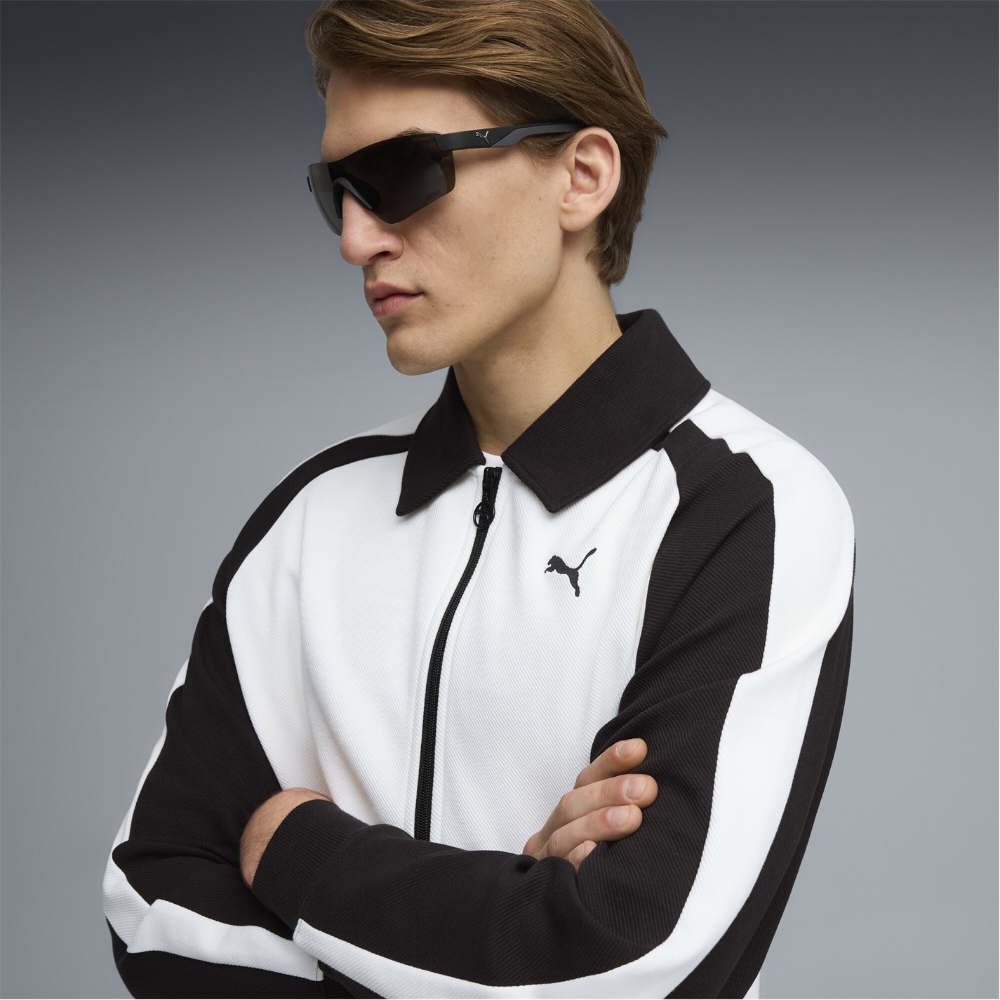 Puma | Men's Track Tracksuit Top | White/Black | SportsDirect.com