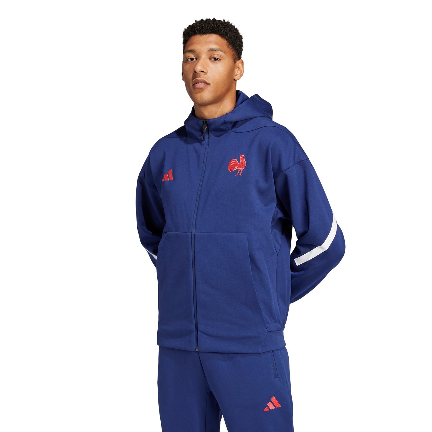 adidas | mens adidas France Rugby Travel Tracksuit Top 2024 | Dark Blue ...
