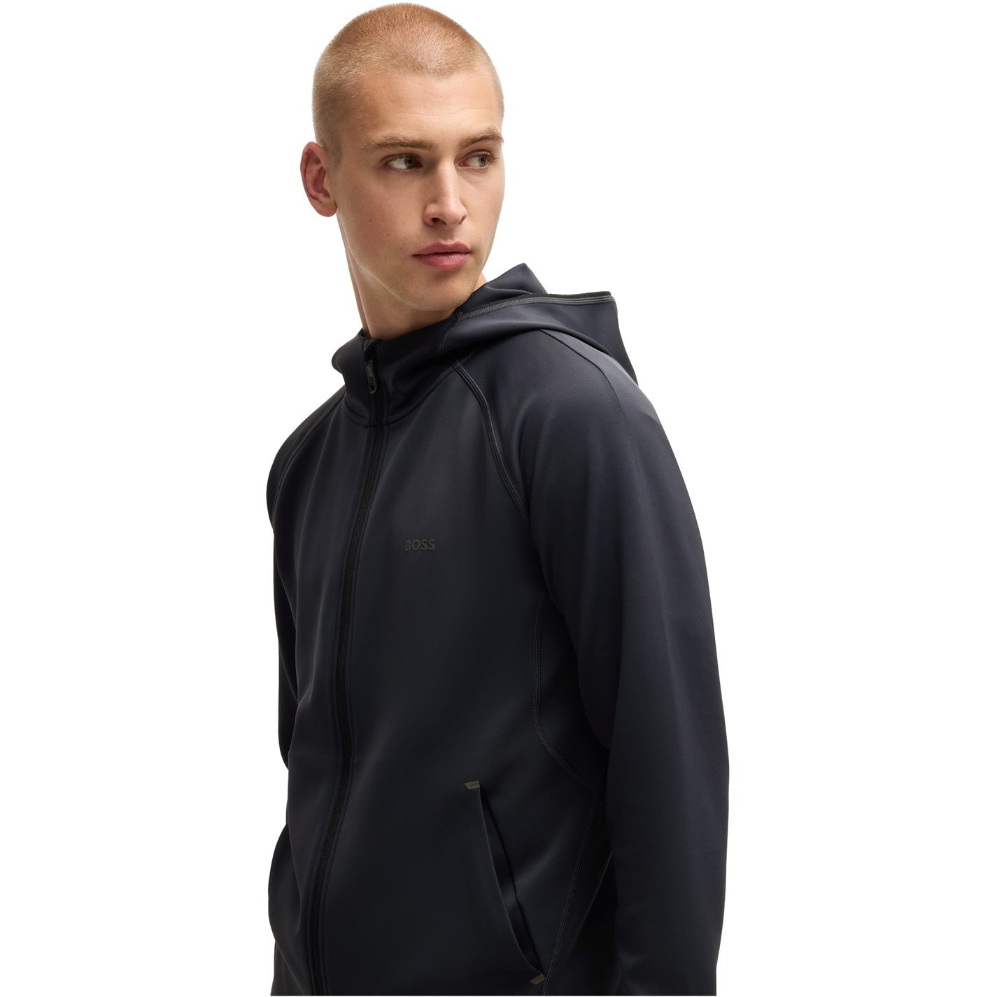 Boss | Men's Sicon Active Green Moisture-Wicking Tracksuit Top ...