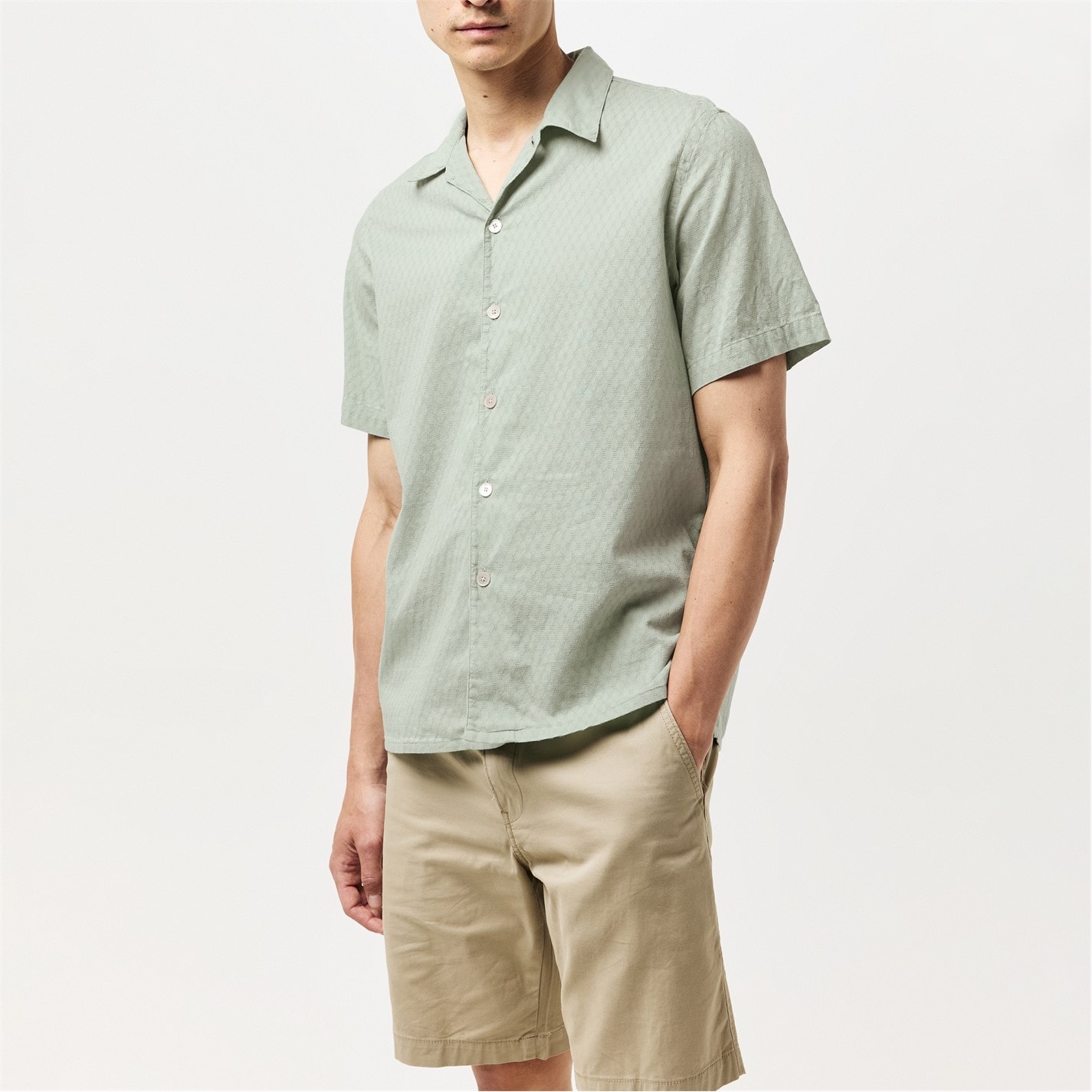 PS Paul Smith | Men's Short Sleeve Tailored Fit Shirt | Green 30C ...