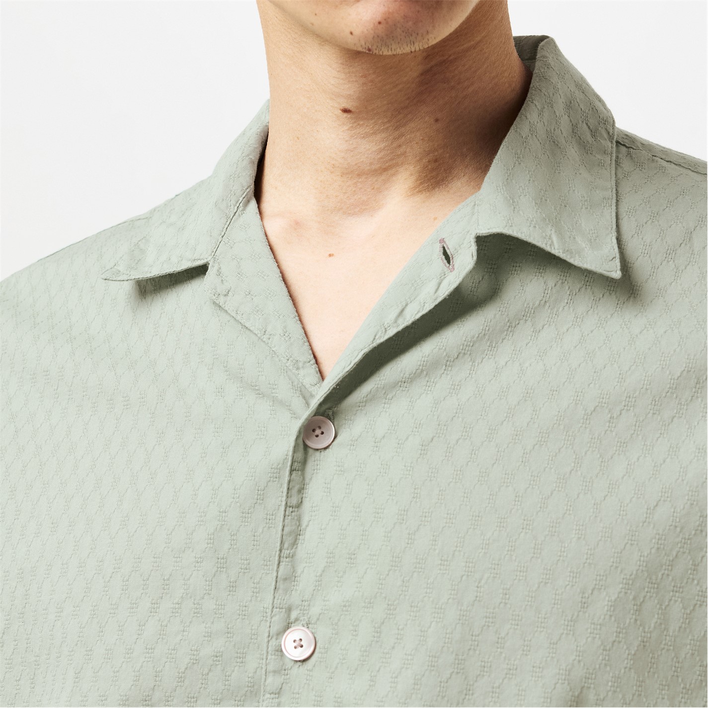 PS Paul Smith | Men's Short Sleeve Tailored Fit Shirt | Green 30C ...
