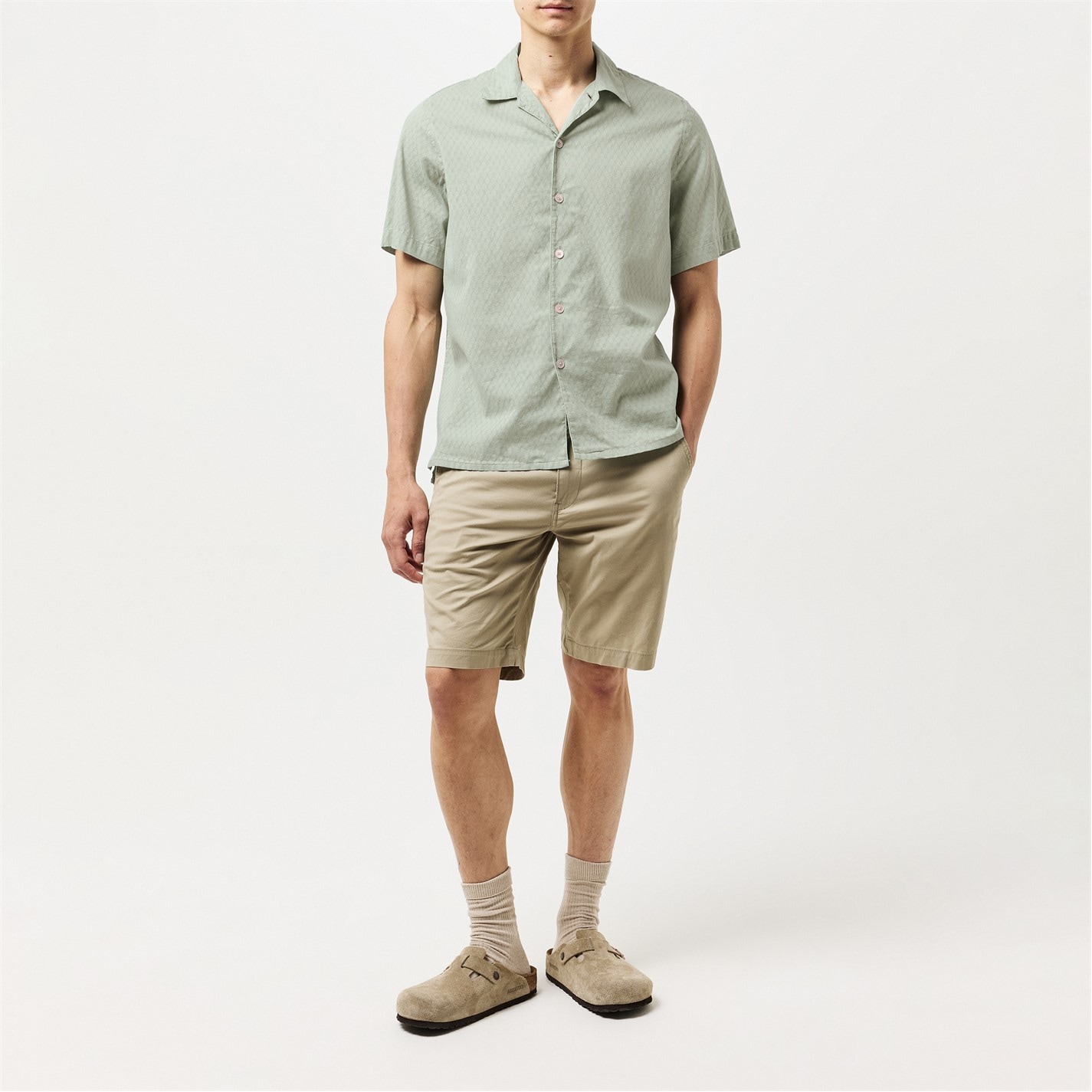PS Paul Smith | Men's Short Sleeve Tailored Fit Shirt | Green 30C ...