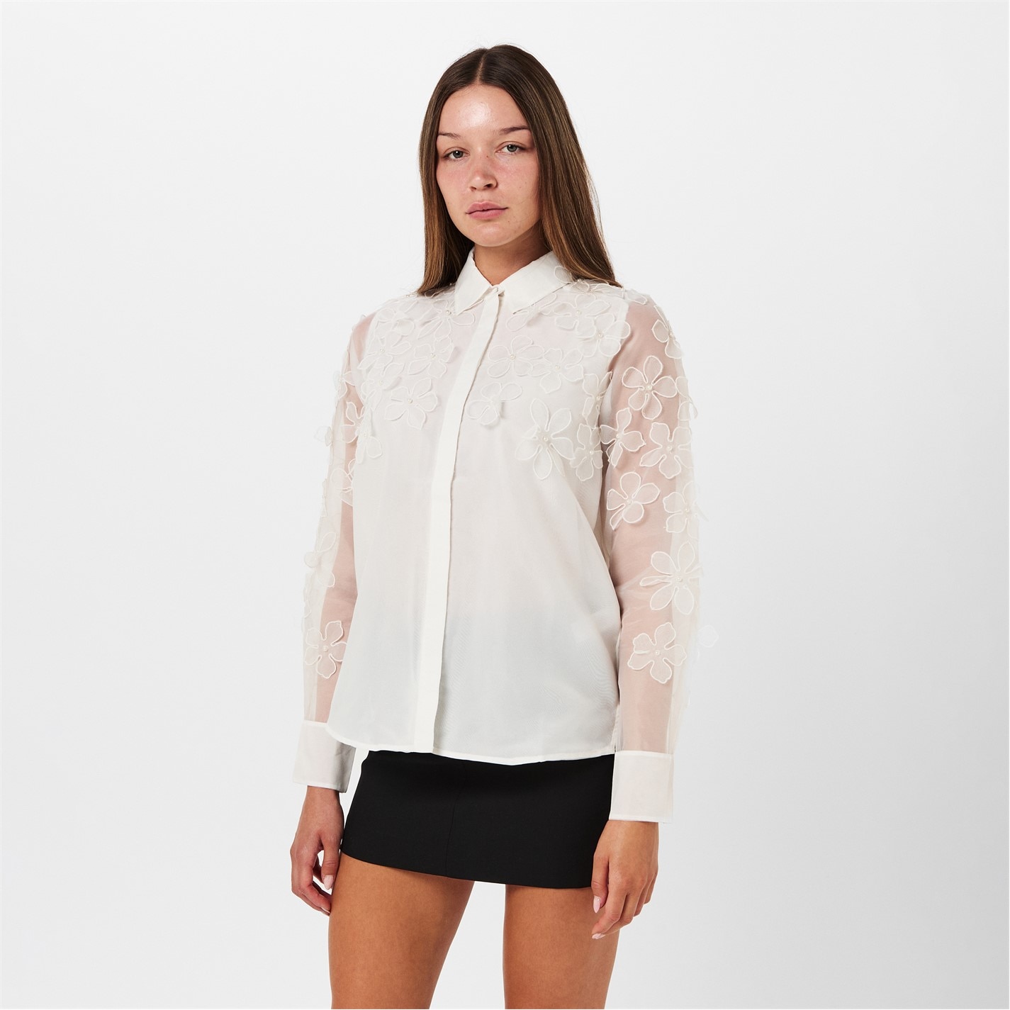 French Connection | Women's Camden Floral Embellished Long Sleeve ...