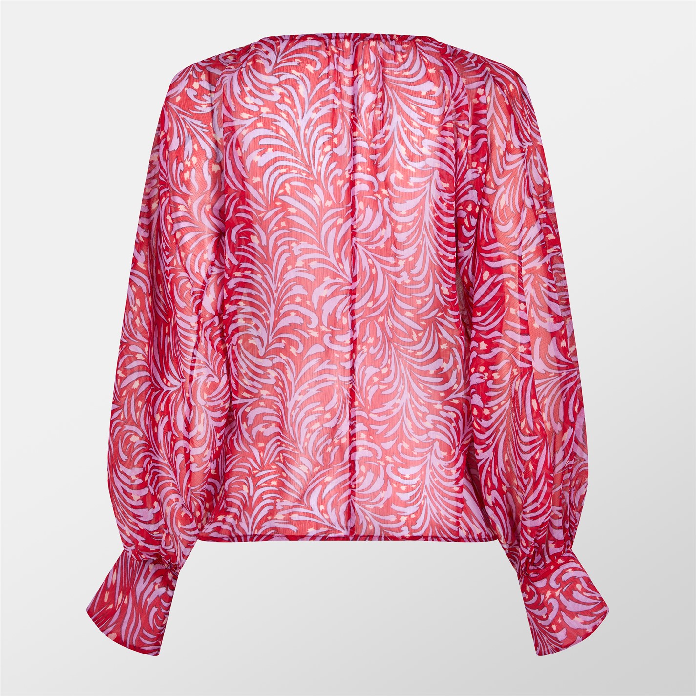 French Connection | Women's Amy Chiffon Long-Sleeve Blouse | Scarlet ...