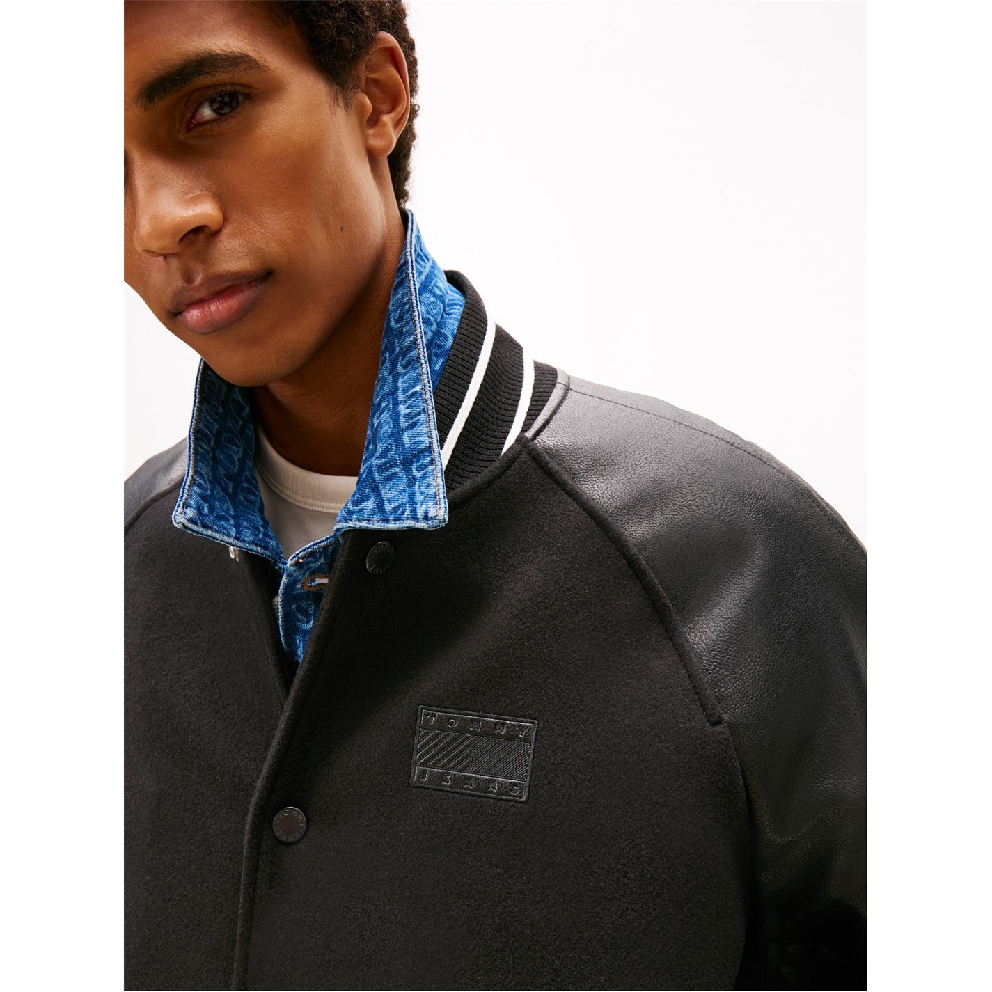 Tommy Jeans | Men's Flag Varsity Jacket | Black | SportsDirect.com