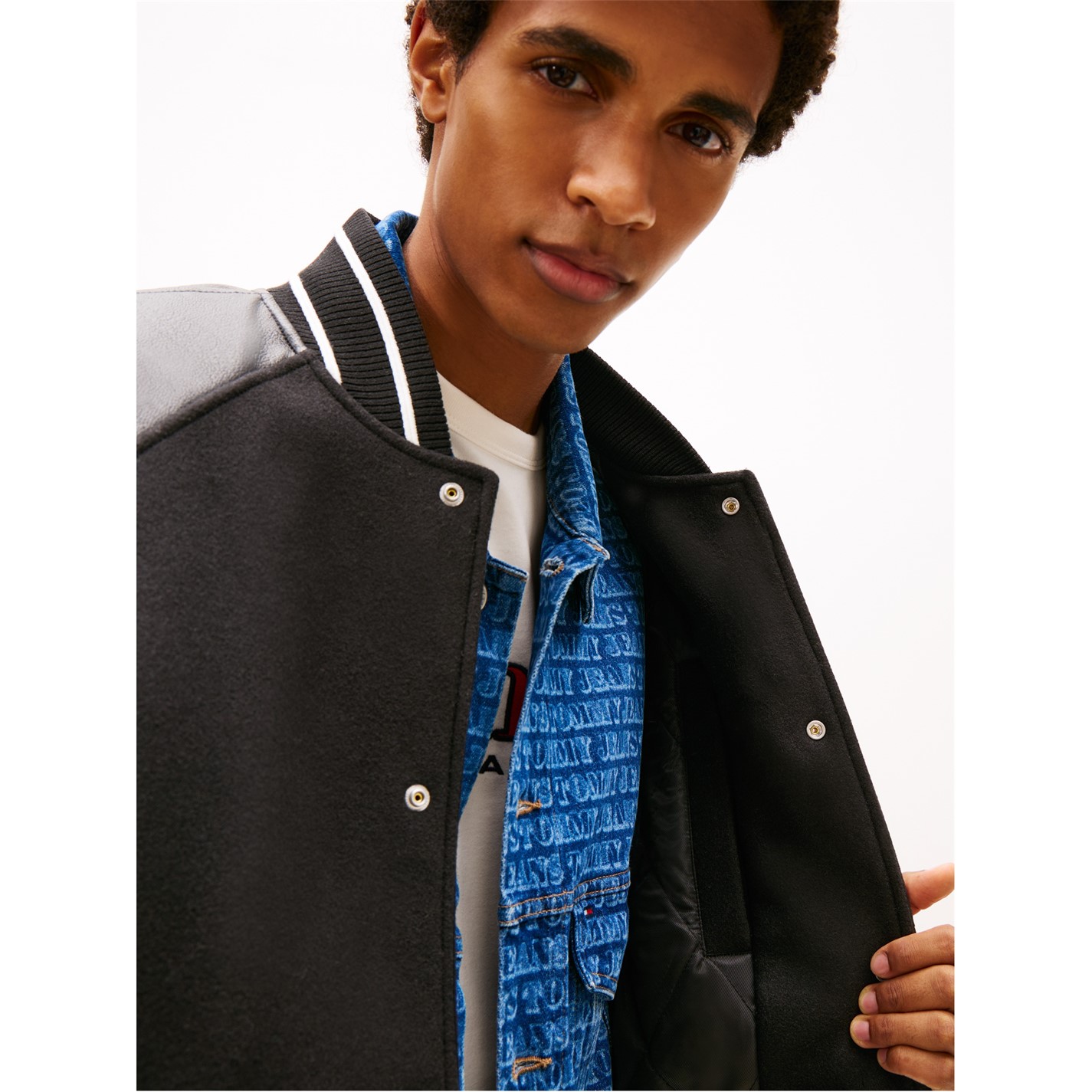 Tommy Jeans | Men's Flag Varsity Jacket | Black | SportsDirect.com