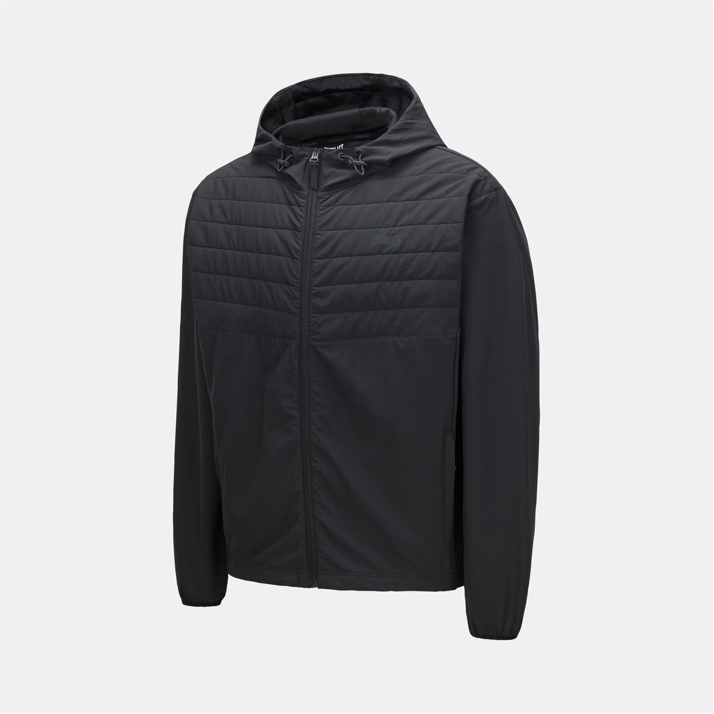 Everlast | Mens Hybrid Padded Long Sleeve Tracksuit Top | Black/Carbon ...