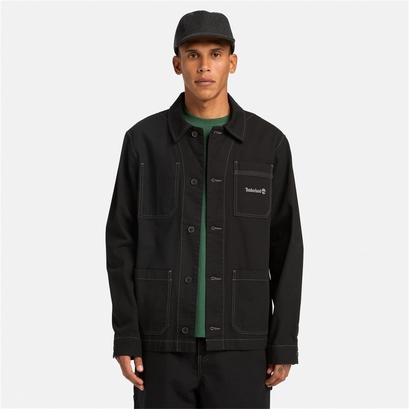 Timberland | Mens Timb Chore Canvas Overshirt | Black | SportsDirect.com