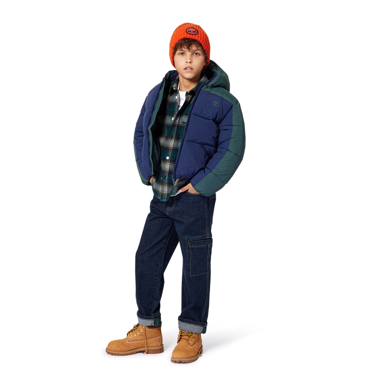 Timberland | Kids' Timber colour Block Medium Puffer Jacket | Medium ...