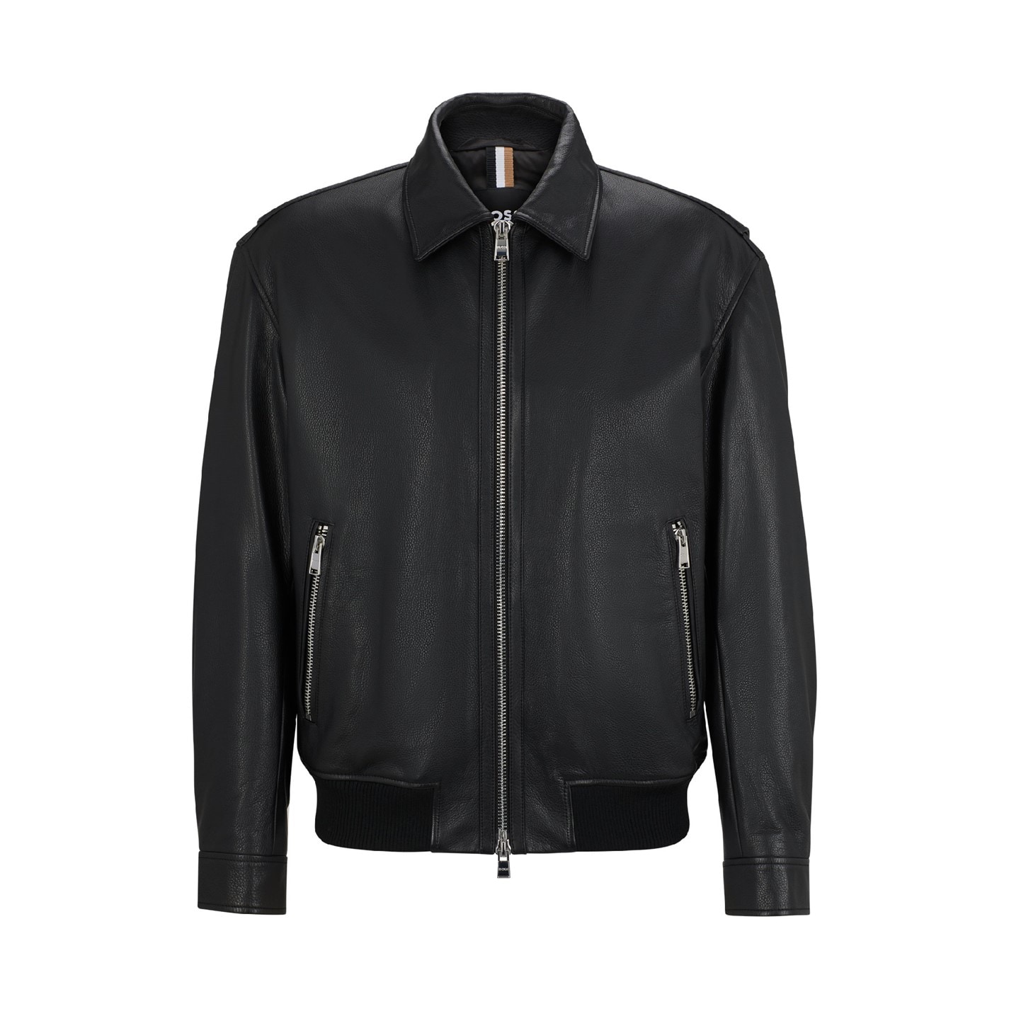 Boss | Men's Merwyn Leather Jacket | Black | SportsDirect.com