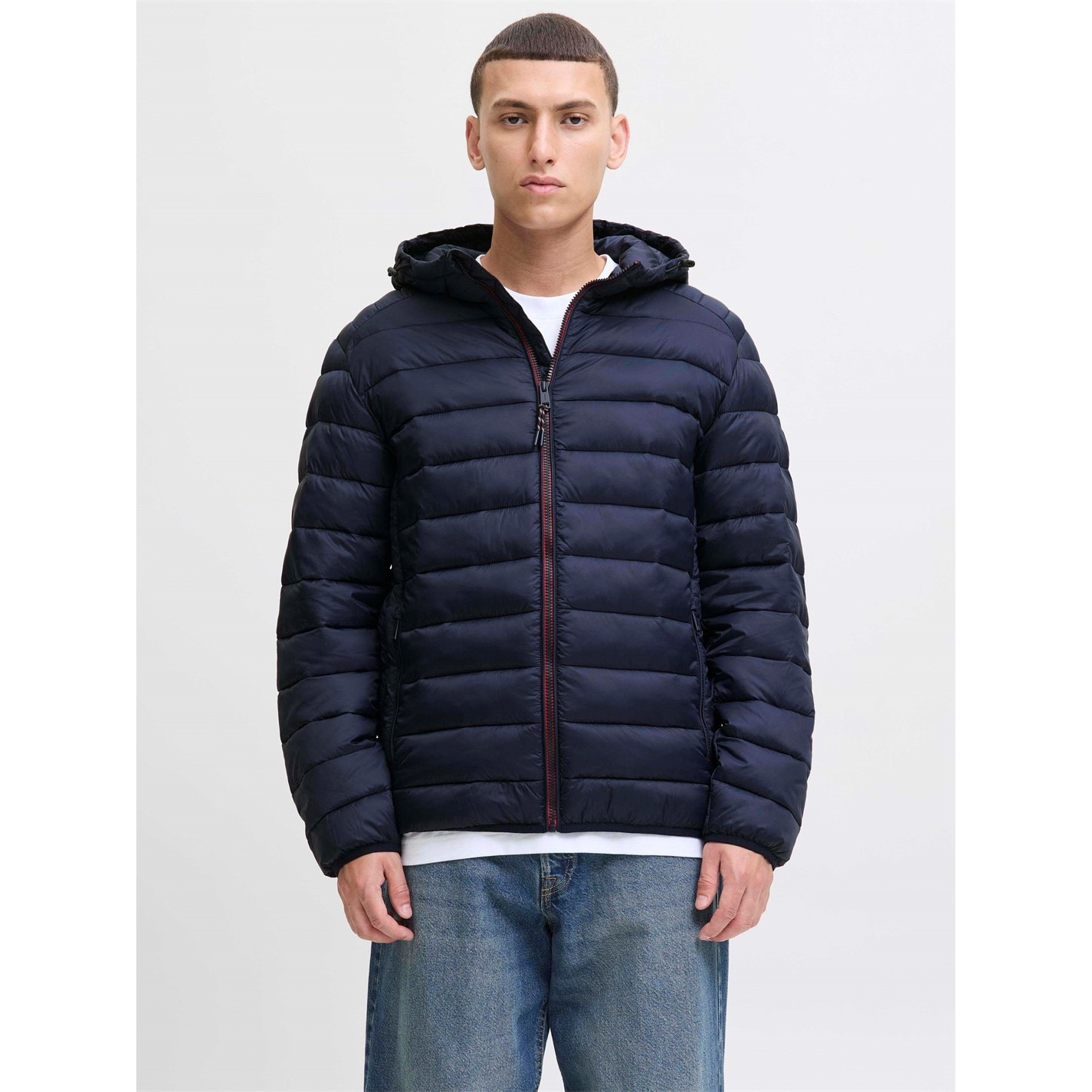 Jack and Jones | Bradley Hooded Puffer Mens | Sky Captain ...