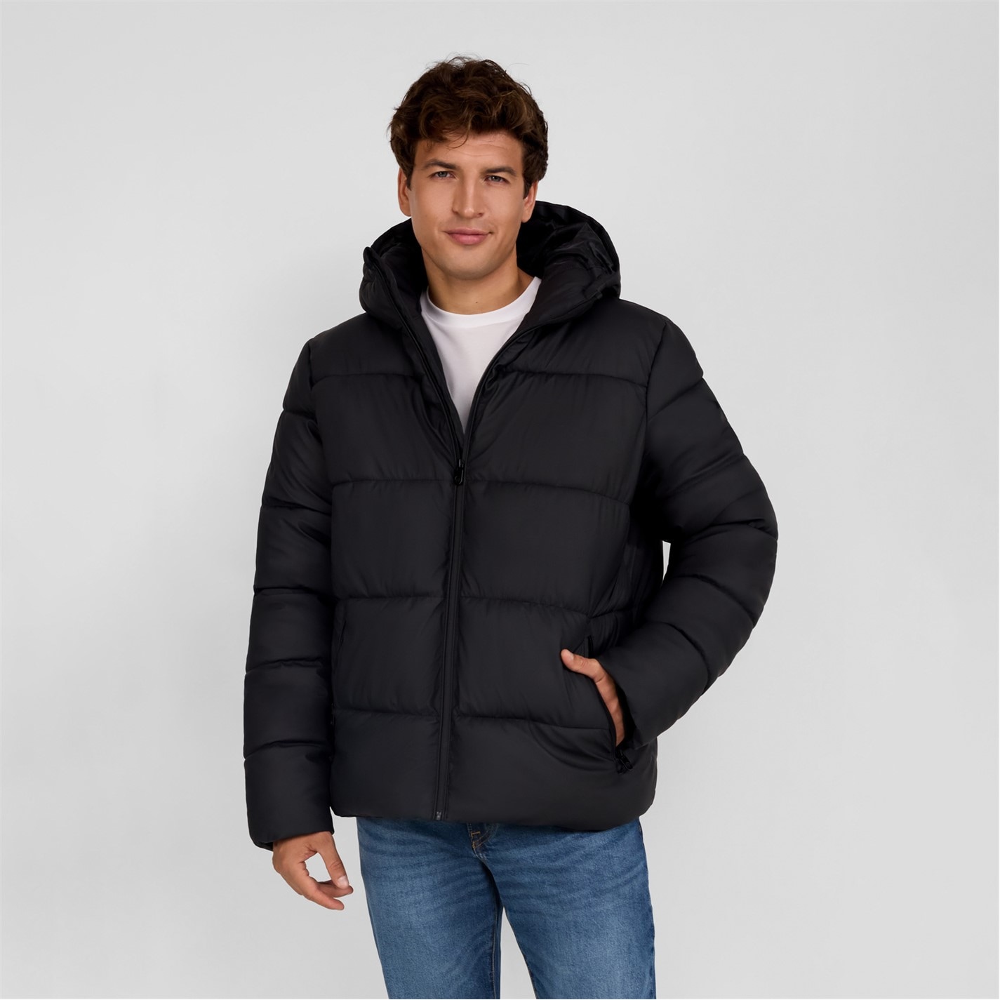 Minoti | Men PU jacket zip pockets black | Black | SportsDirect.com