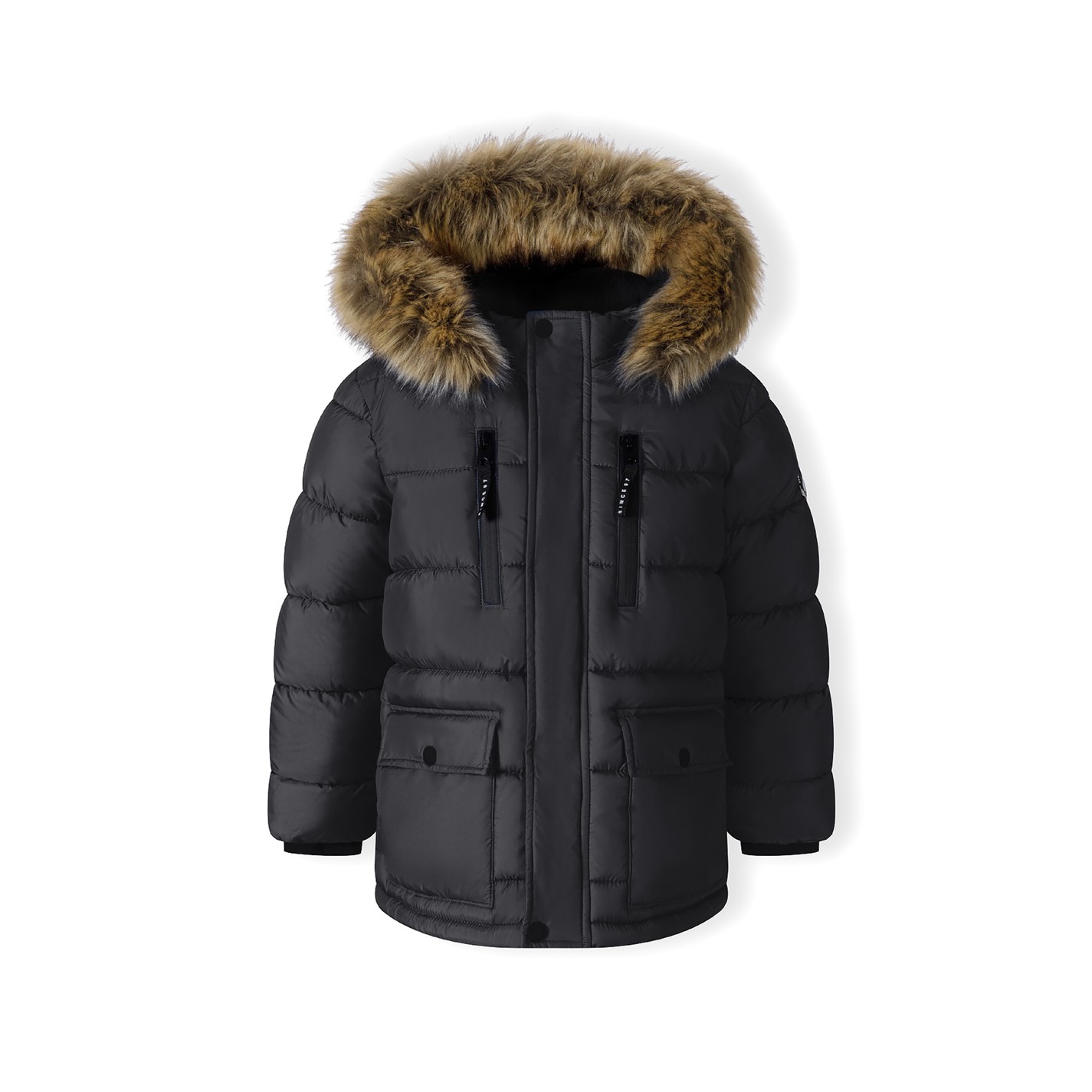Minoti Minoti Boys jacket detachable fur hood black | SportsDirect.com USA