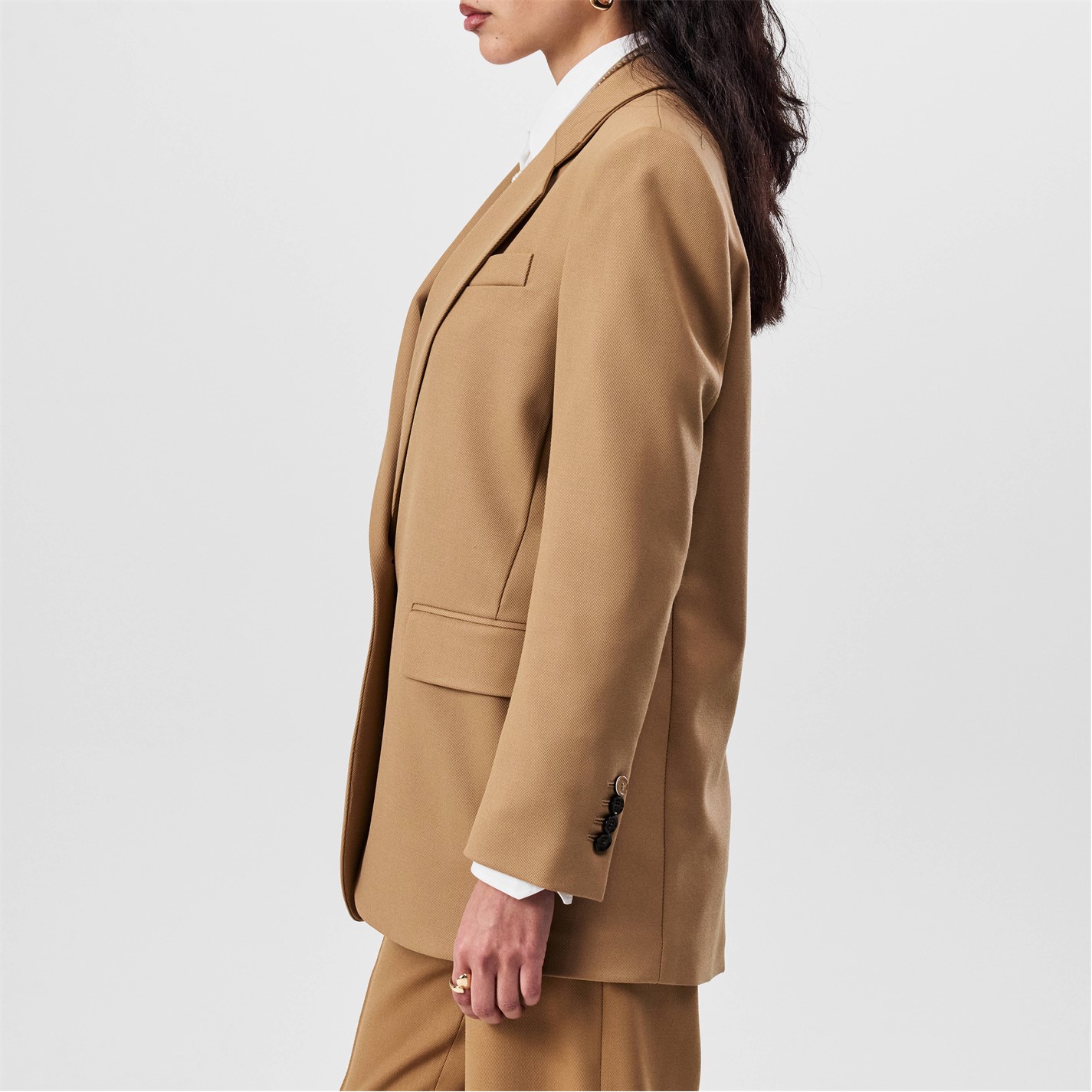 Boss | Women's Jaleno Long Sleeve Crease-Resistant Blazer | Med Beige ...