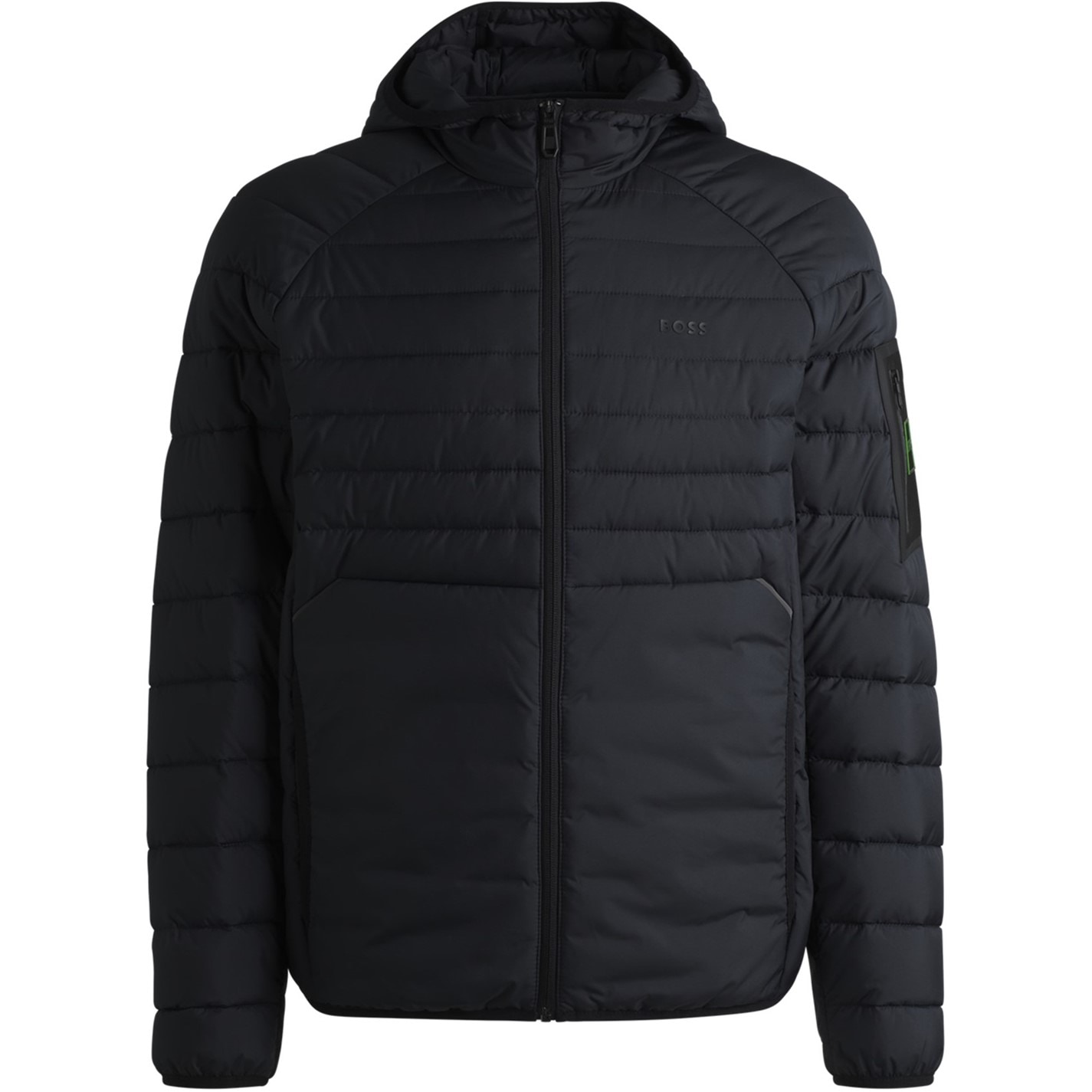 Boss | Men's Urbanex Green Water Repellent Reflective Short Puffer ...